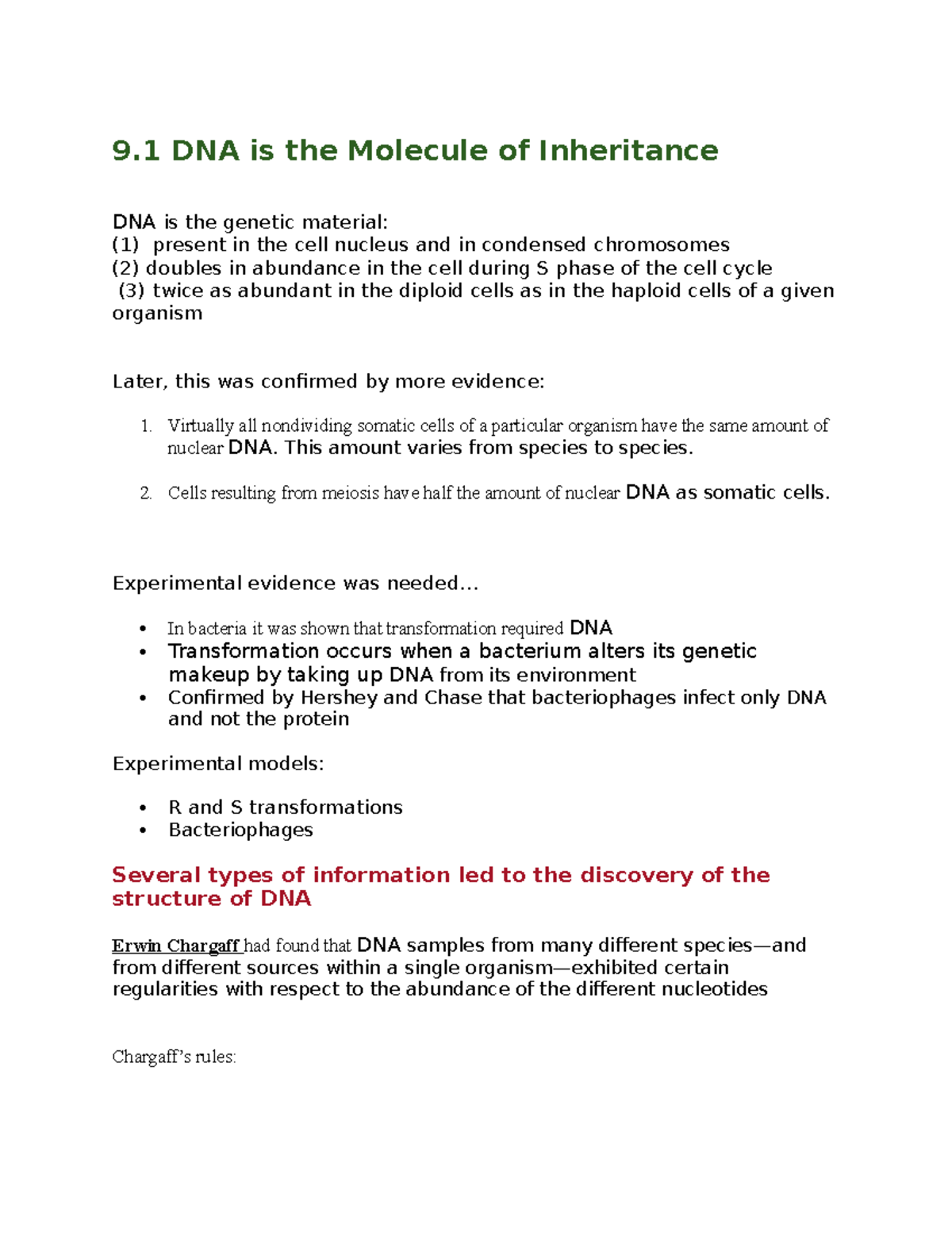 Chapter 9 - Summary Principles of Life - 9 DNA is the Molecule of ...