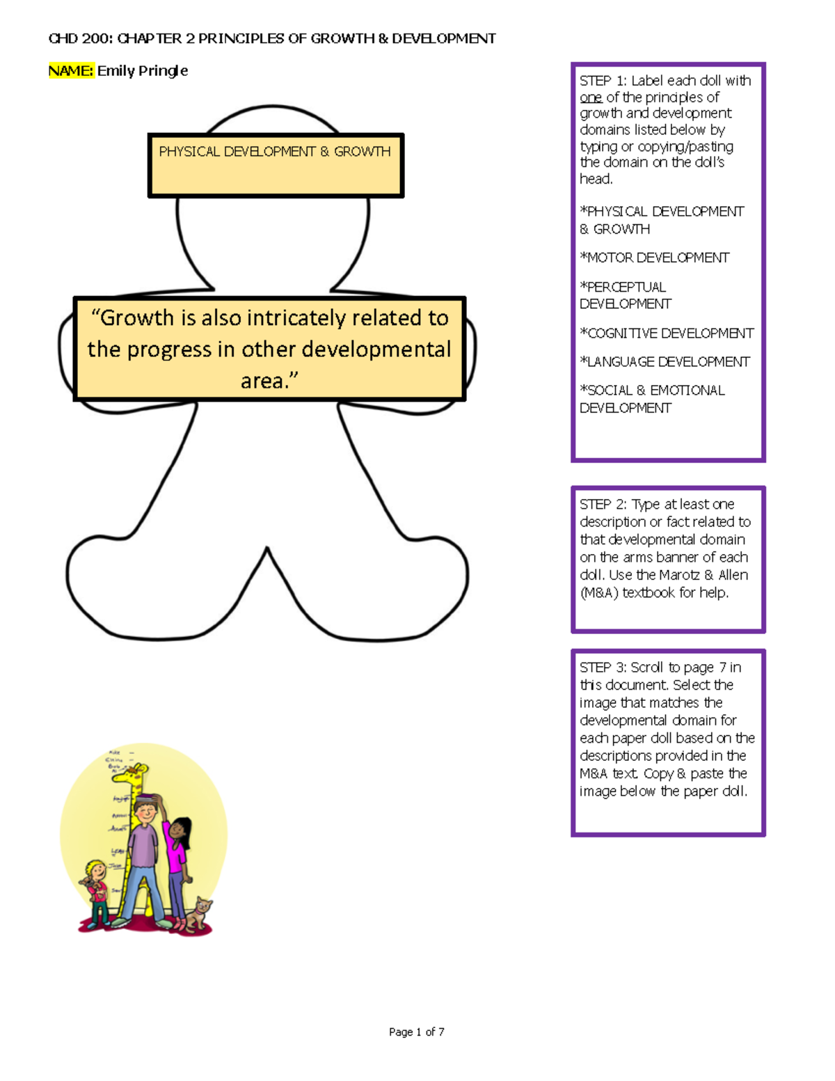 Chapter 2 Principles Growth AND Development Paper Dolls SP22 - NAME ...