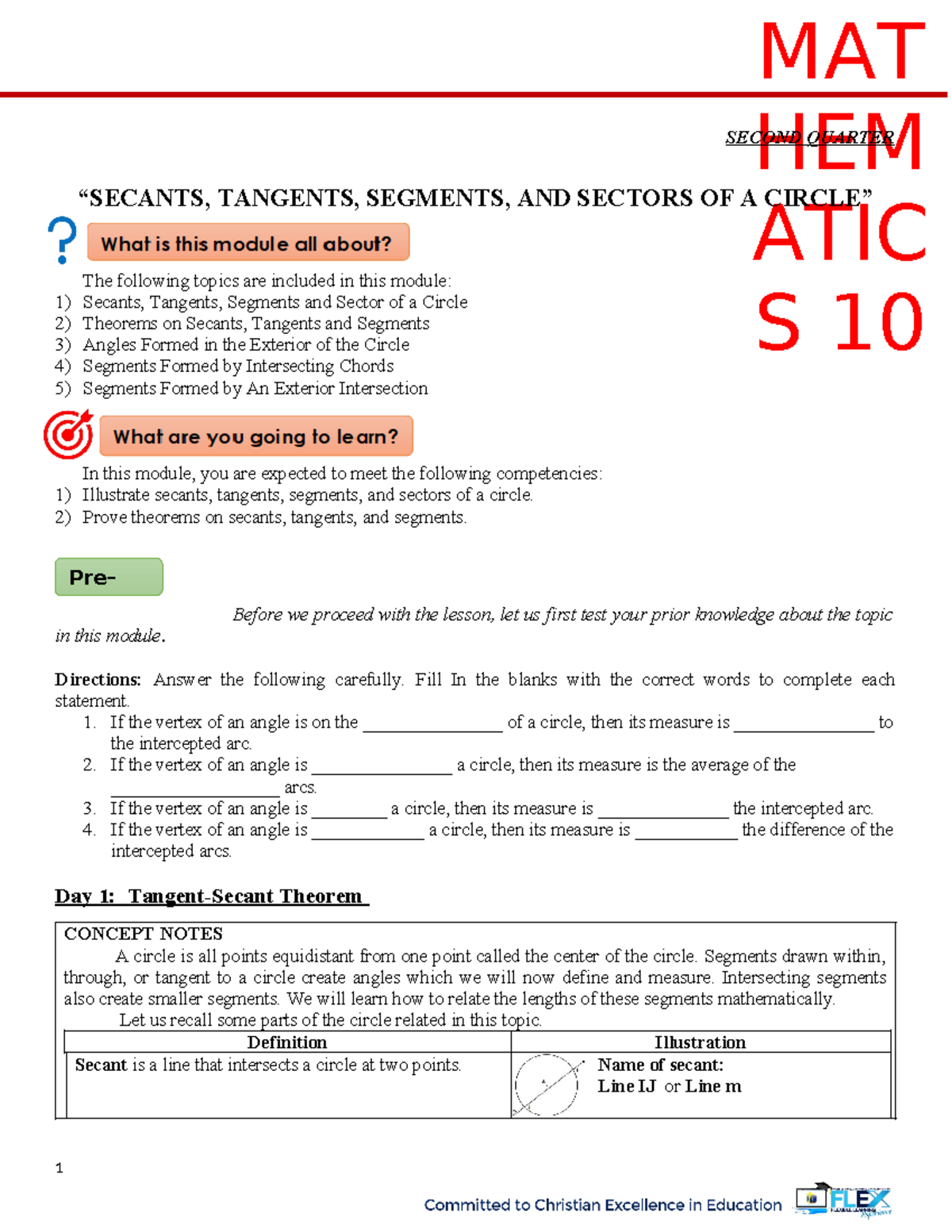 MATH 10 Module 10 - whatever - MAT HEM ATIC S 10 SECOND QUARTER ...