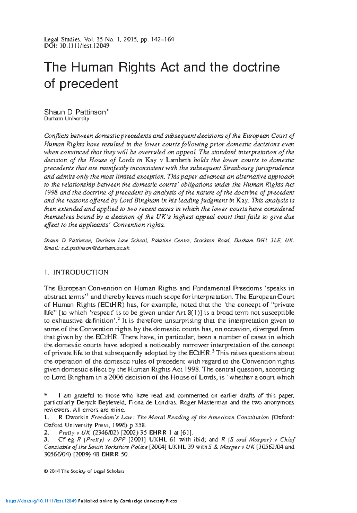 The-human-rights-act-and-the-doctrine-of-precedent - The Human Rights ...