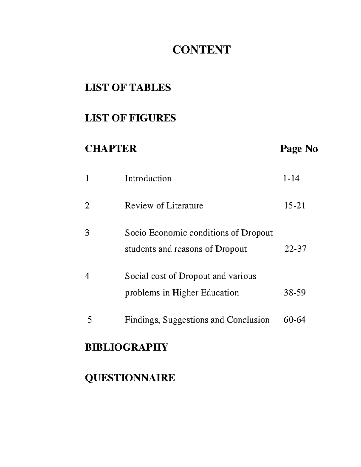 Content revised - CONTENT LIST OF TABLES LIST OF FIGURES CHAPTER Page ...
