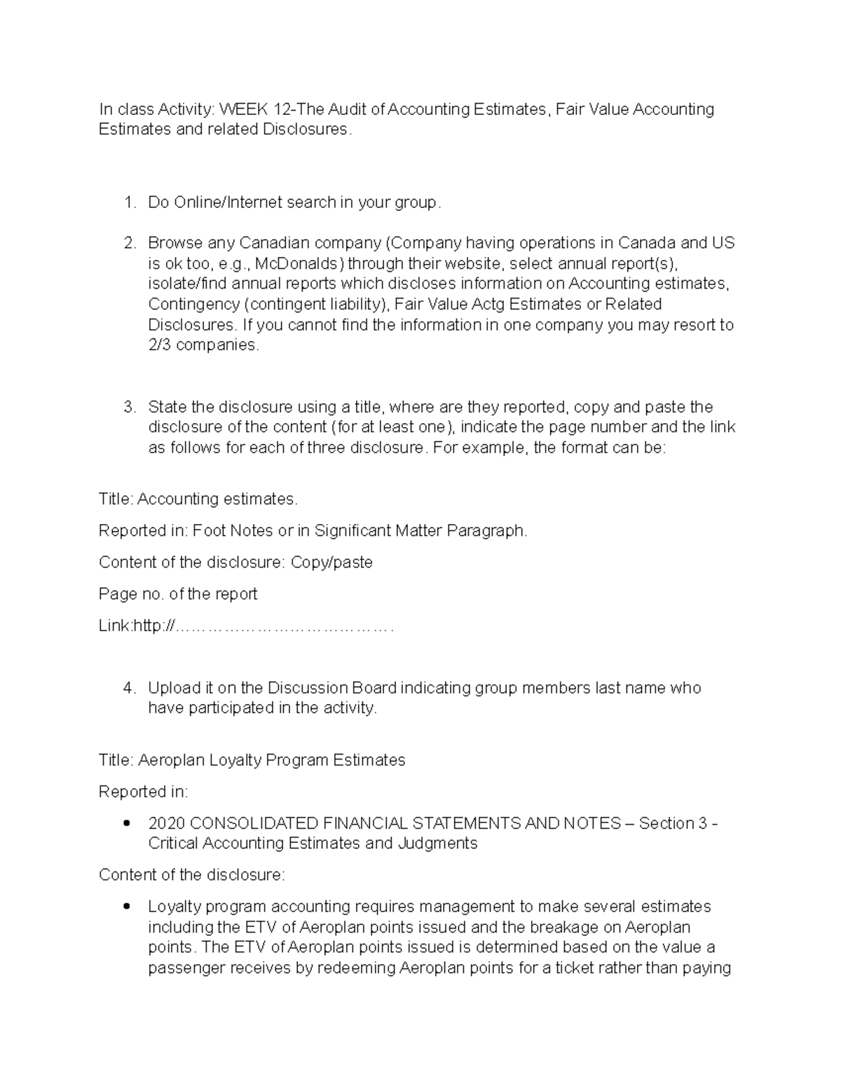 In class Activity-Wk 12-Audit of Accounting Estimates - In class ...