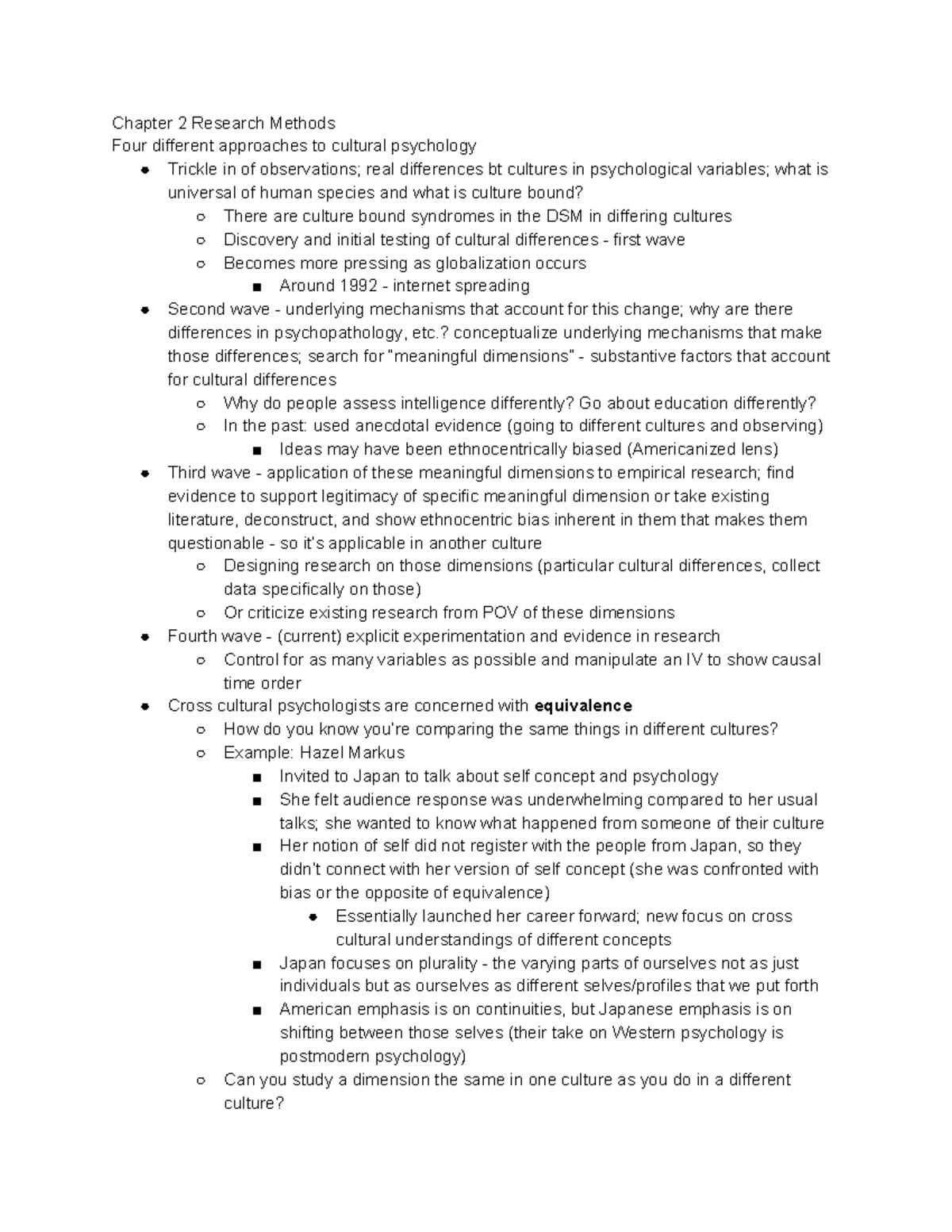 Lecture Notes 2 Chapter 2 - Research Methods - Chapter 2 Research ...