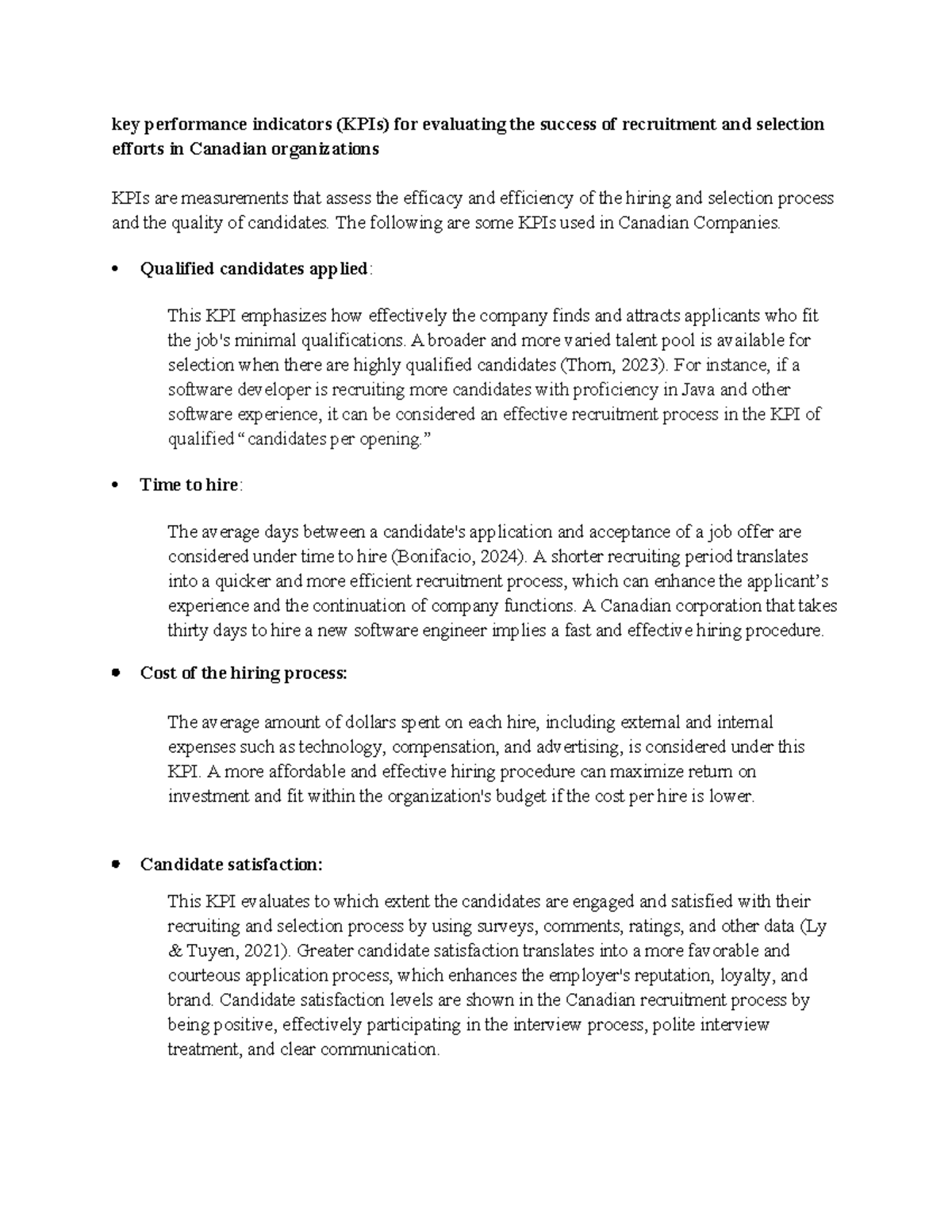 Discussion 7 - key performance indicators (KPIs) for evaluating the ...