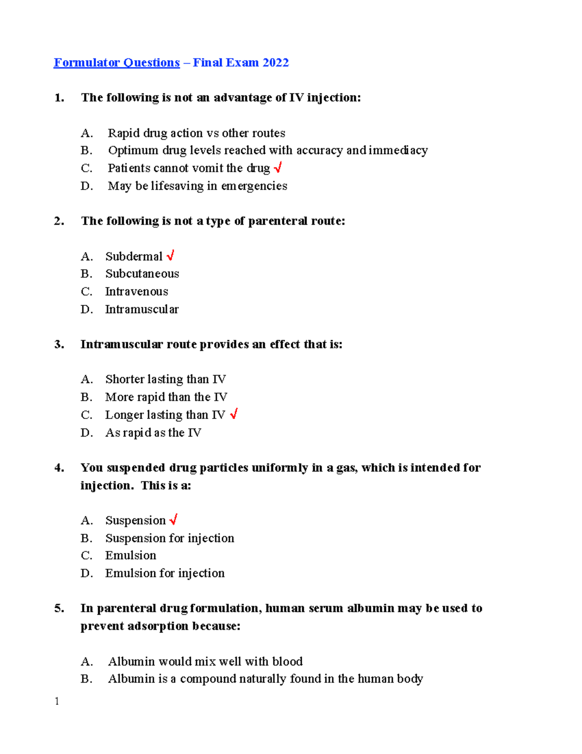 Formulator Questions BPS 4131 - Formulator Questions – Final Exam 2022 ...