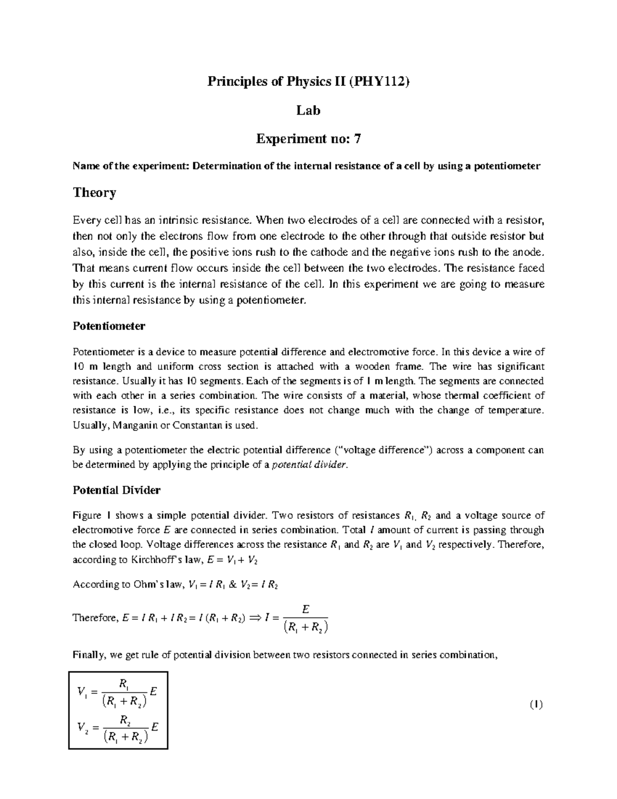 Inbound 2988426664098583006 - Principles of Physics II (PHY112) Lab ...