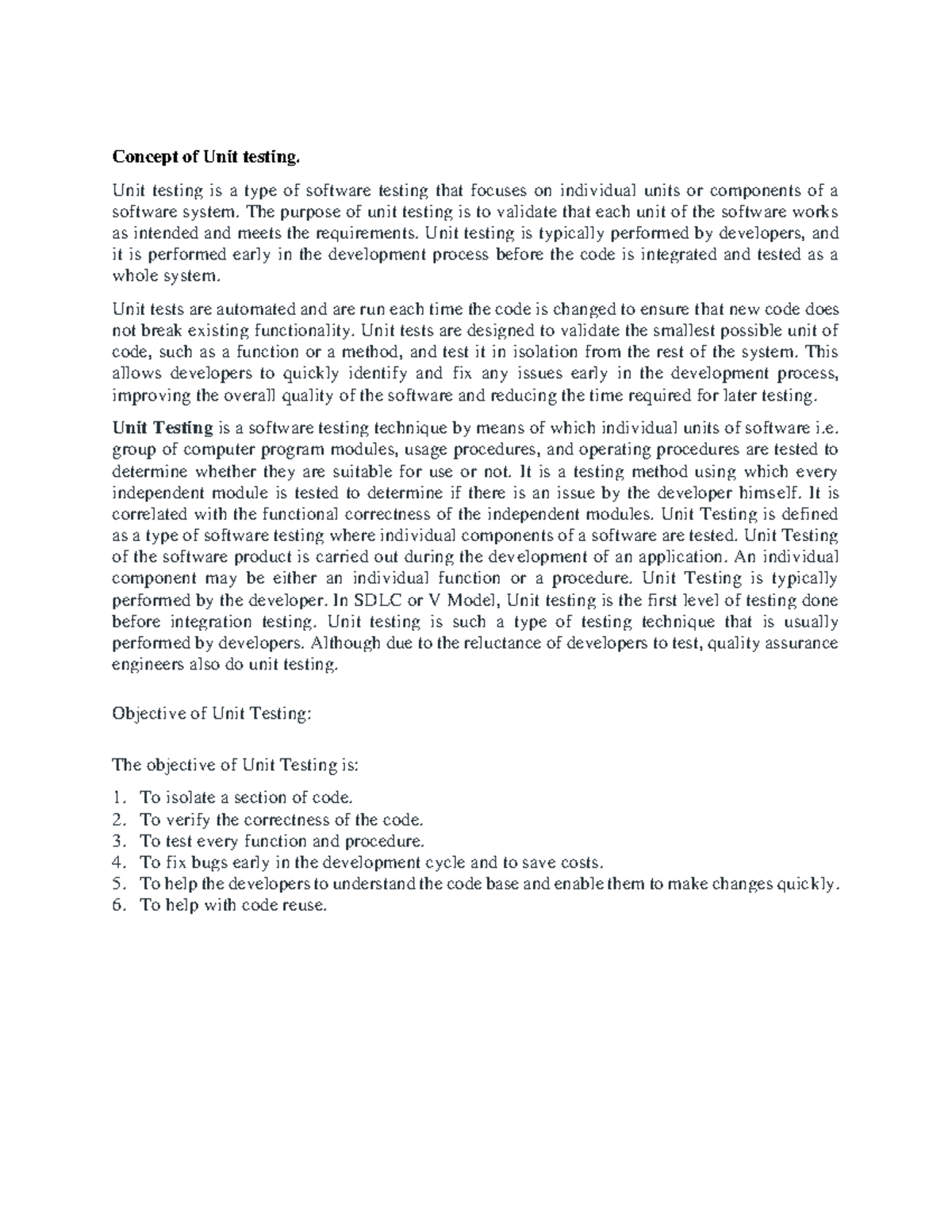 Module 2 - Concept of Unit testing. Unit testing is a type of software ...