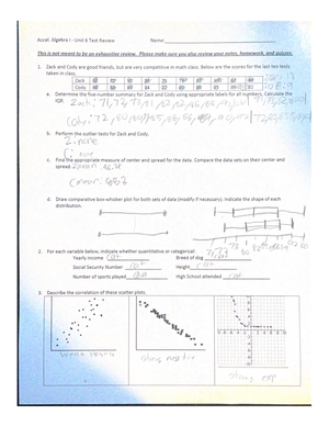 Scanned Documents - Accelerated Algebra 1- Unit 1 Test 2 Reasoning With ...