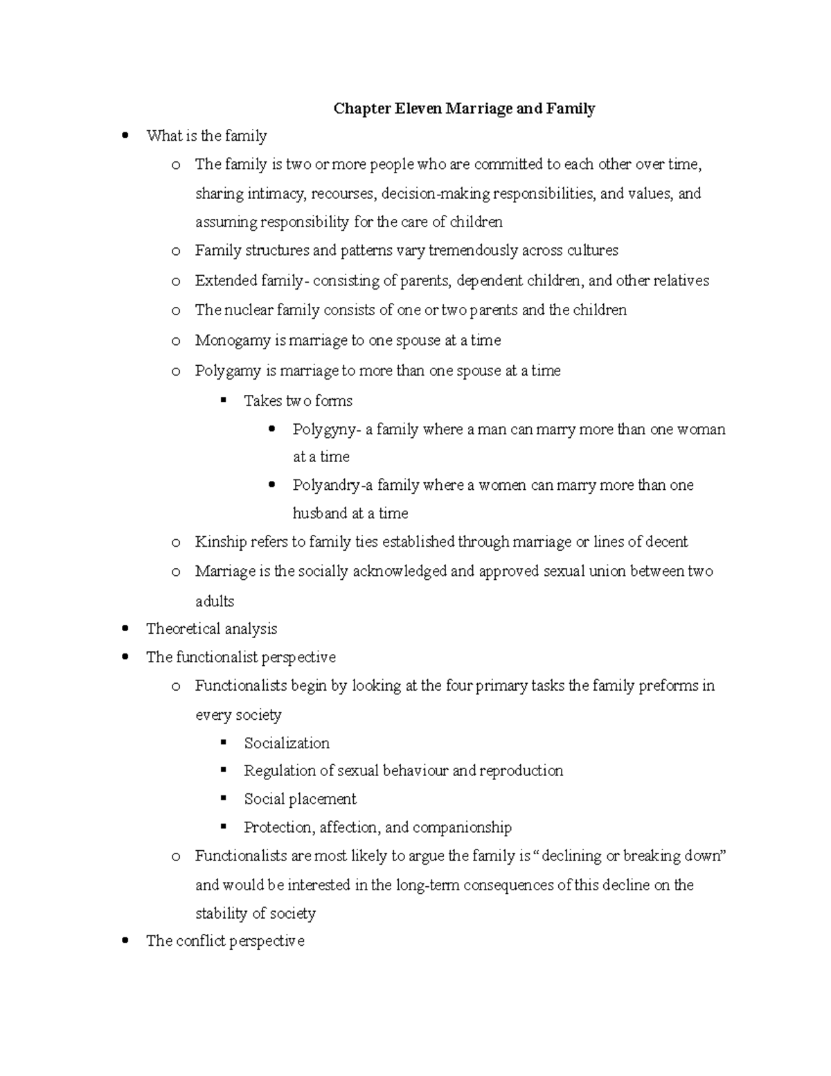 Chapter Eleven Marriage and Family Textbook - Chapter Eleven Marriage ...