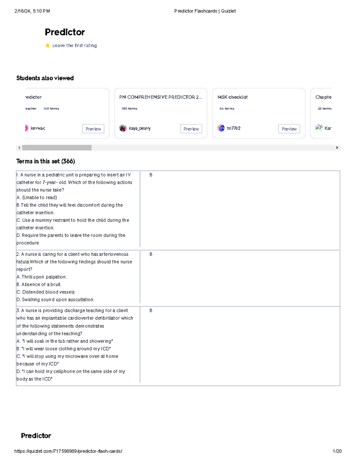 Predictor 2019 - test - Predictor Leave the first rating Students also ...