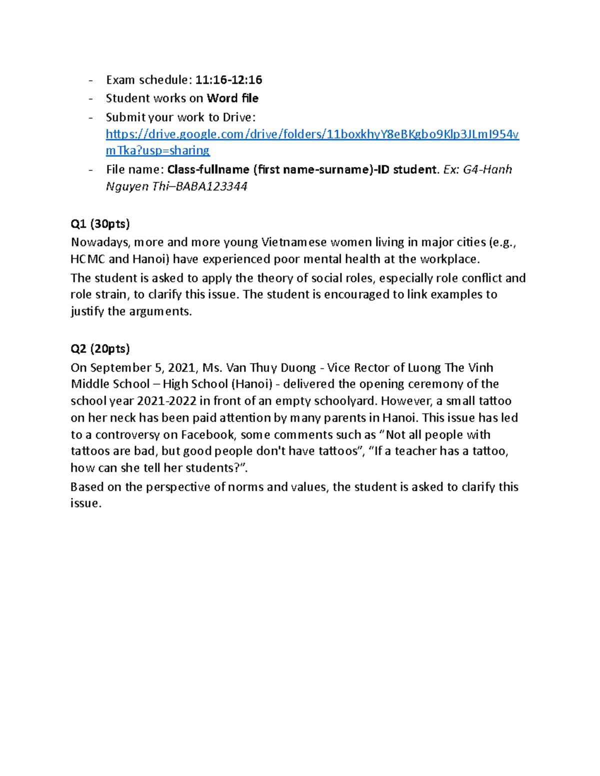 Midterm exam cgunrtgwrthwbrt - Exam schedule: 11:16-12: Student works ...