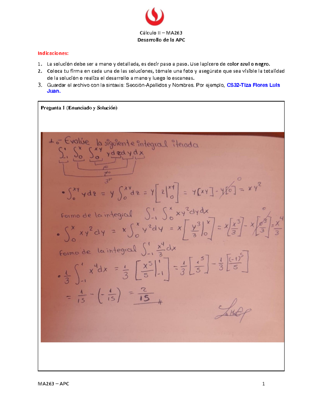 CS37-Huillca Cruz Lady - Cálculo II – MA26 3 Desarrollo de la APC ...