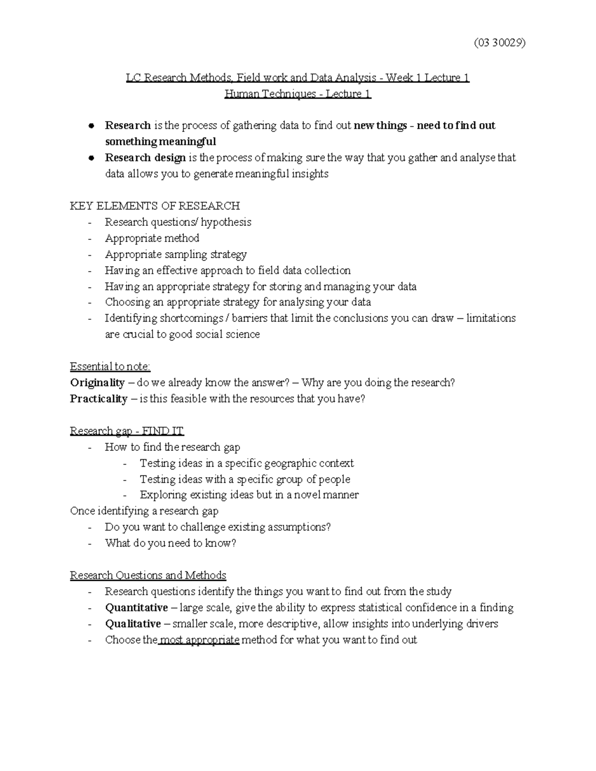 LC Research Methods, Field work and Data Analysis - Secondary material ...