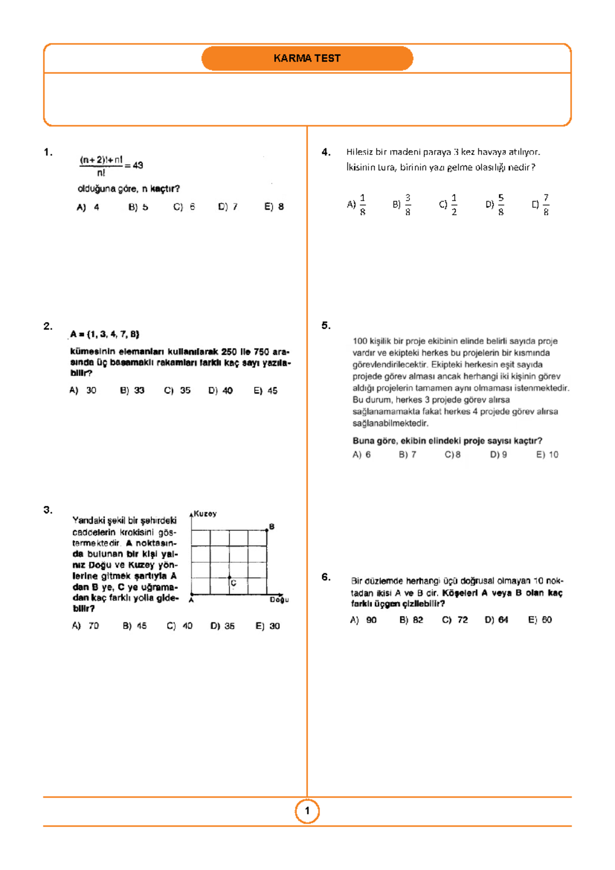 Permutation, combinations and probability practice test pdf 10 ...