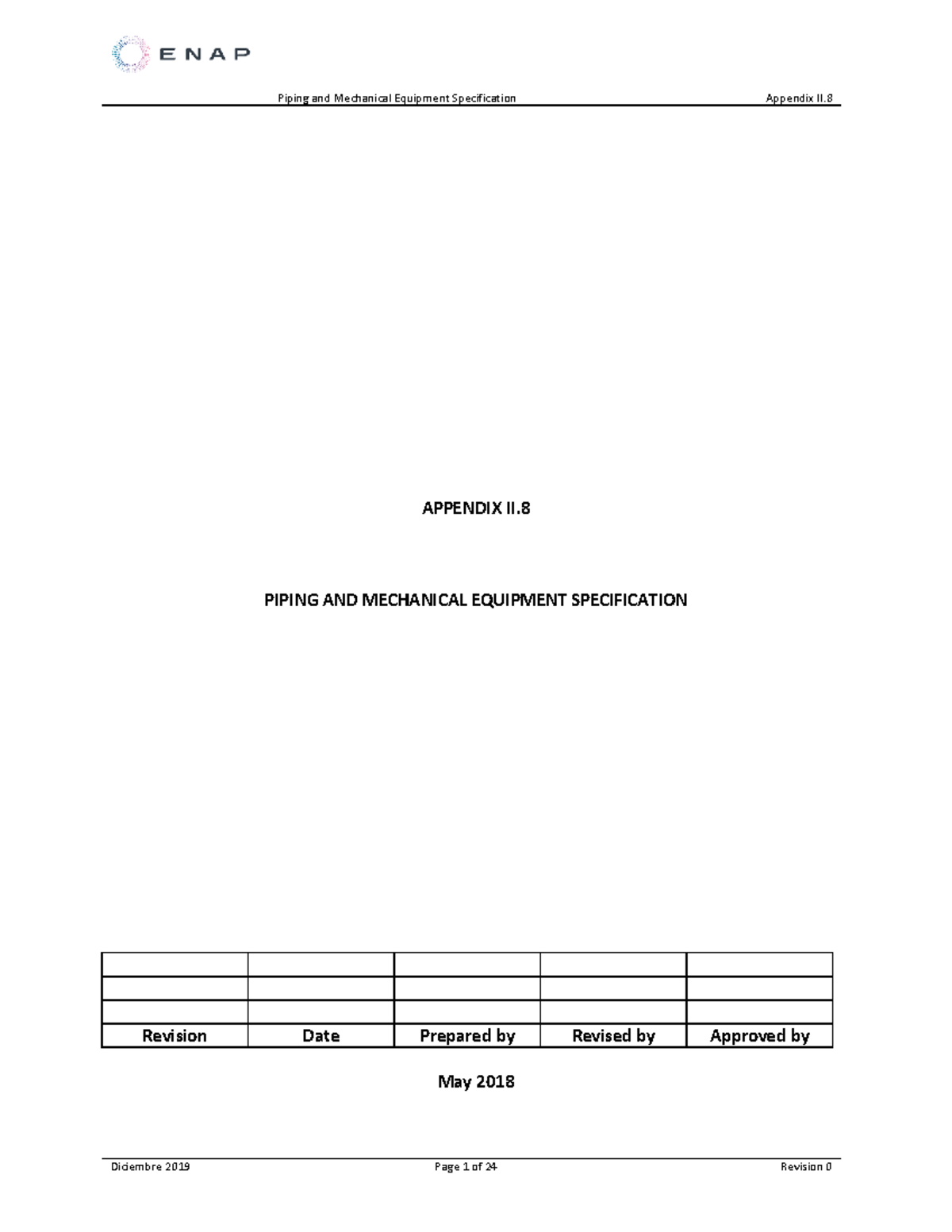 Appendix II.8 Piping Mechanical Equip Spec - APPENDIX II. PIPING AND ...