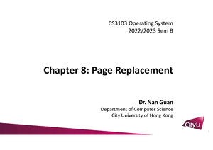 Operating Systems - CS3103 - CityU - Studocu
