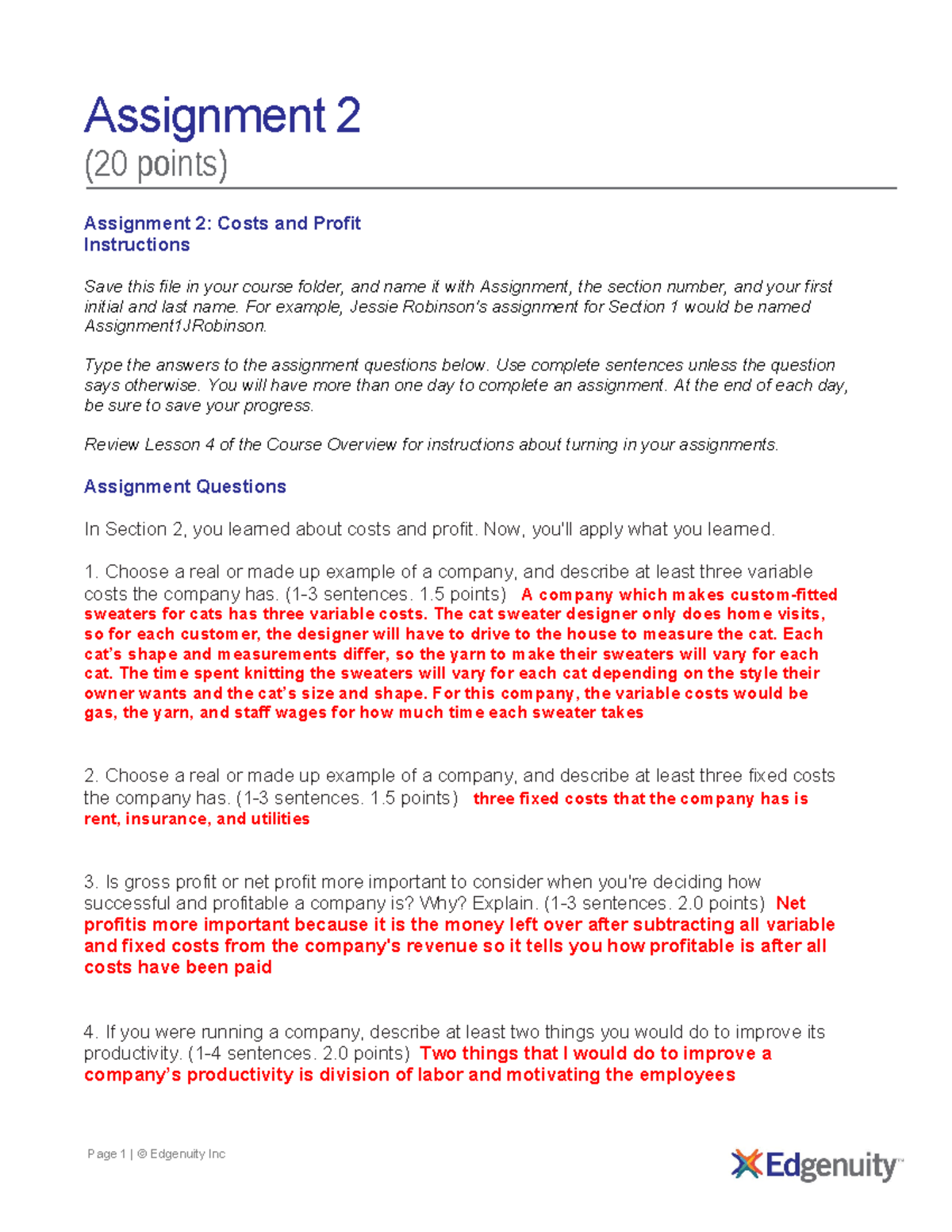 Assignment 2 - EL5732 - knj km - Page 1 | © Edgenuity Inc Assignment 2 ...