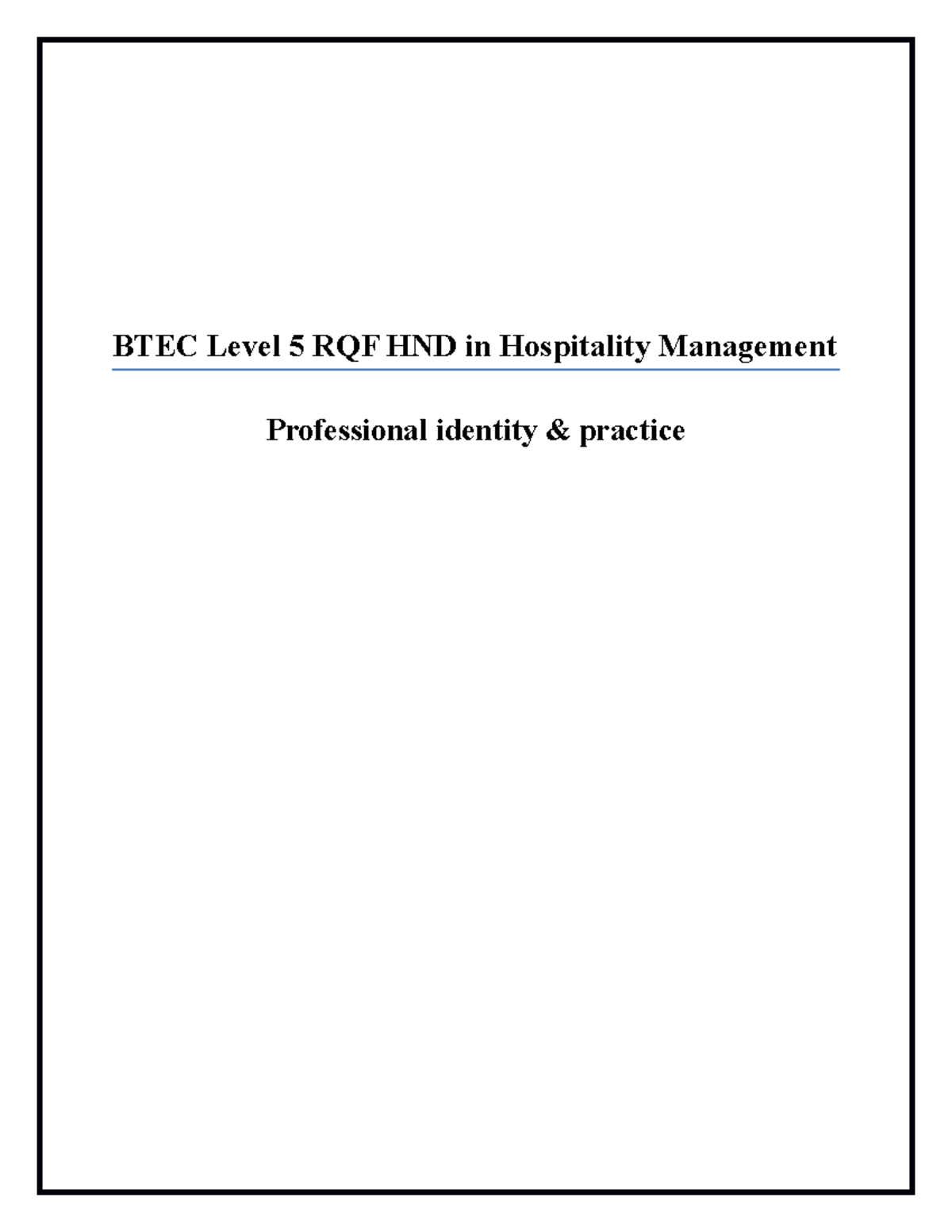 Bordea professional identify and practice - BTEC Level 5 RQF HND in ...