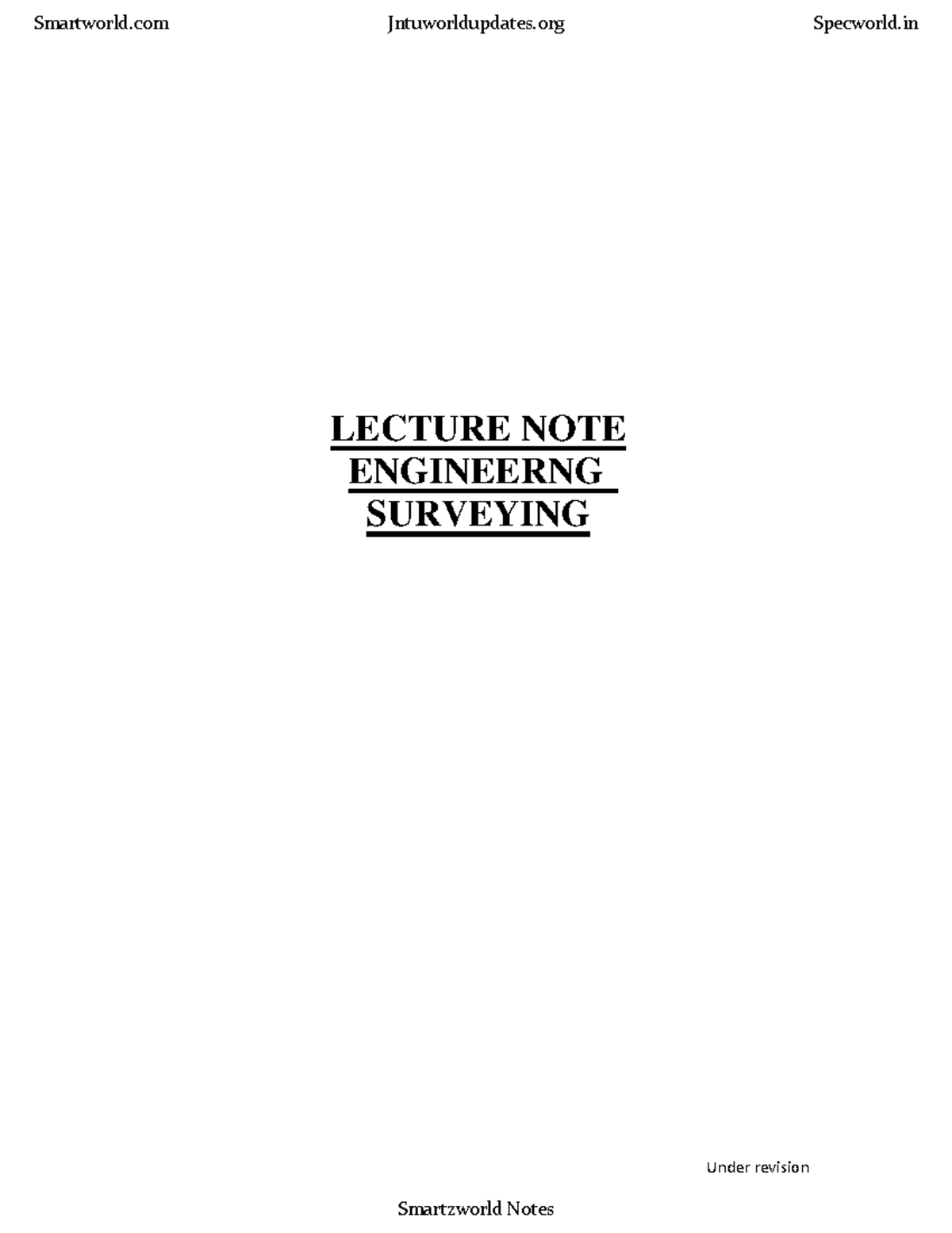 Surveying-notes-pdf (1) - Under revision LECTURE NOTE ENGINEERNG ...