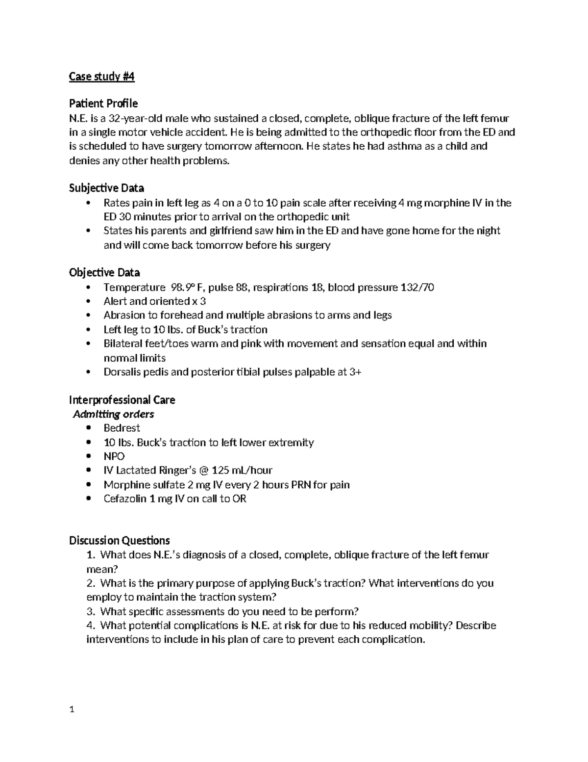 Week 3 Mobility - Case Study Students-1 - Case study Patient Profile N ...