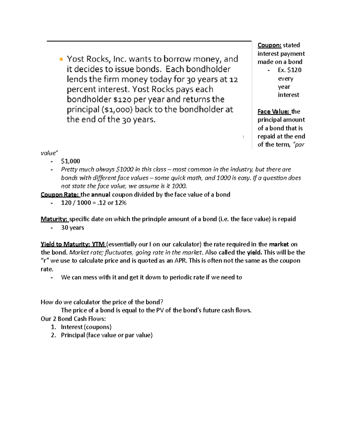 Chapter 7 FINC Bonds - Mandy Harrelson, Presentation/lecture notes ...