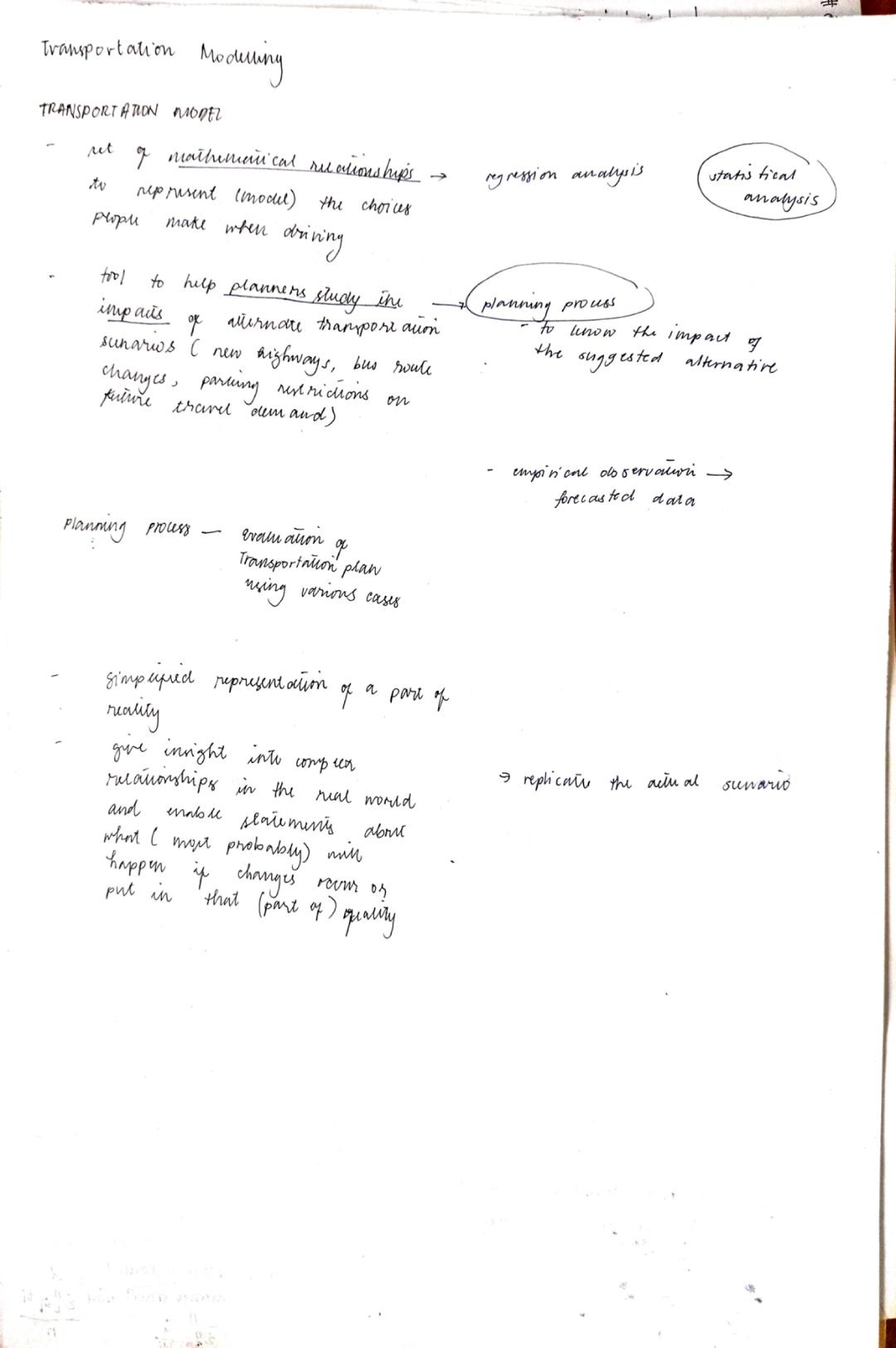 Transpo Modeling Notes - BACHELOR OF SCIENCE IN CIVIL ENGINEERING - Studocu