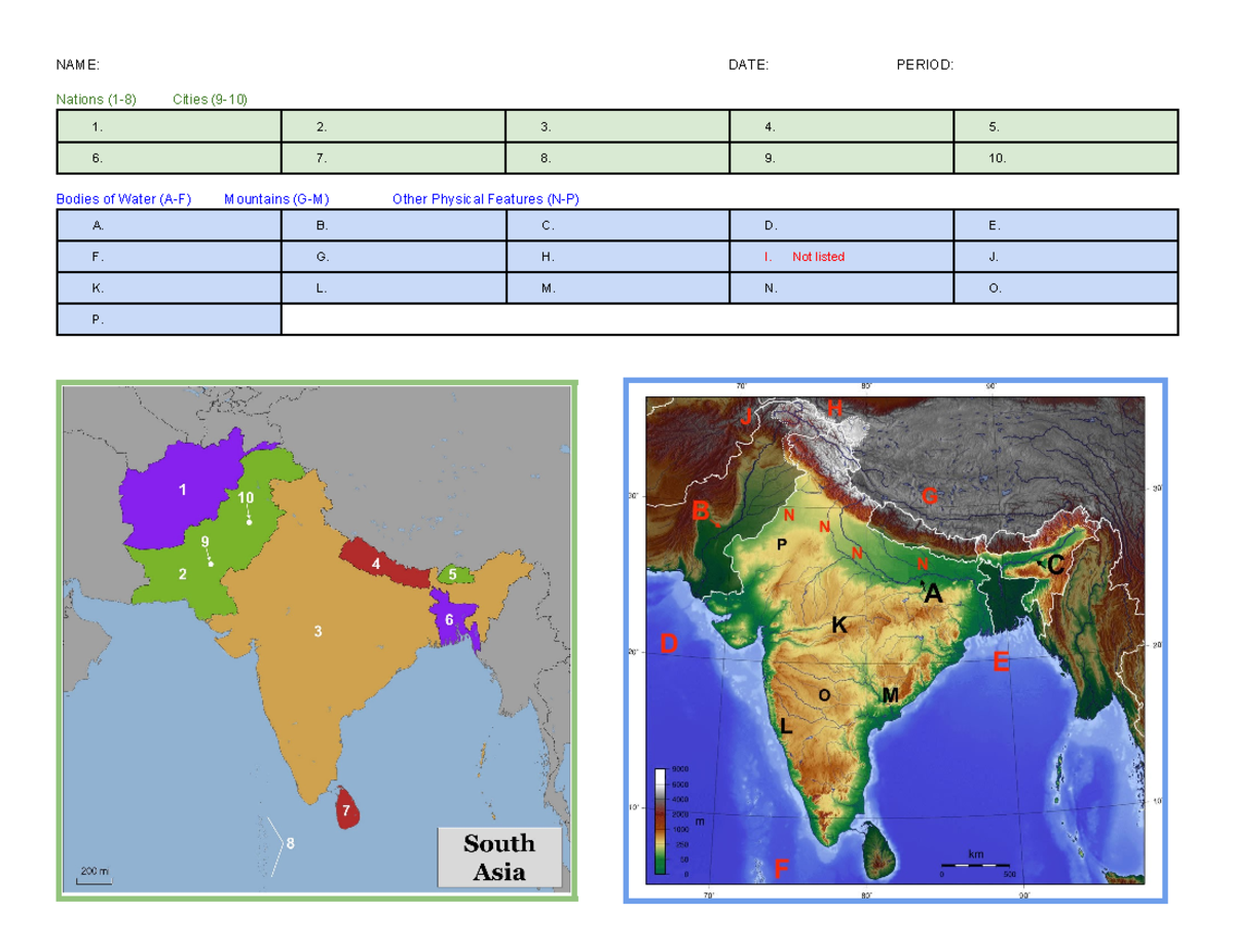 Copy of Copy of SA Map Handout - NAME: DATE: PERIOD: Nations (1-8 ...