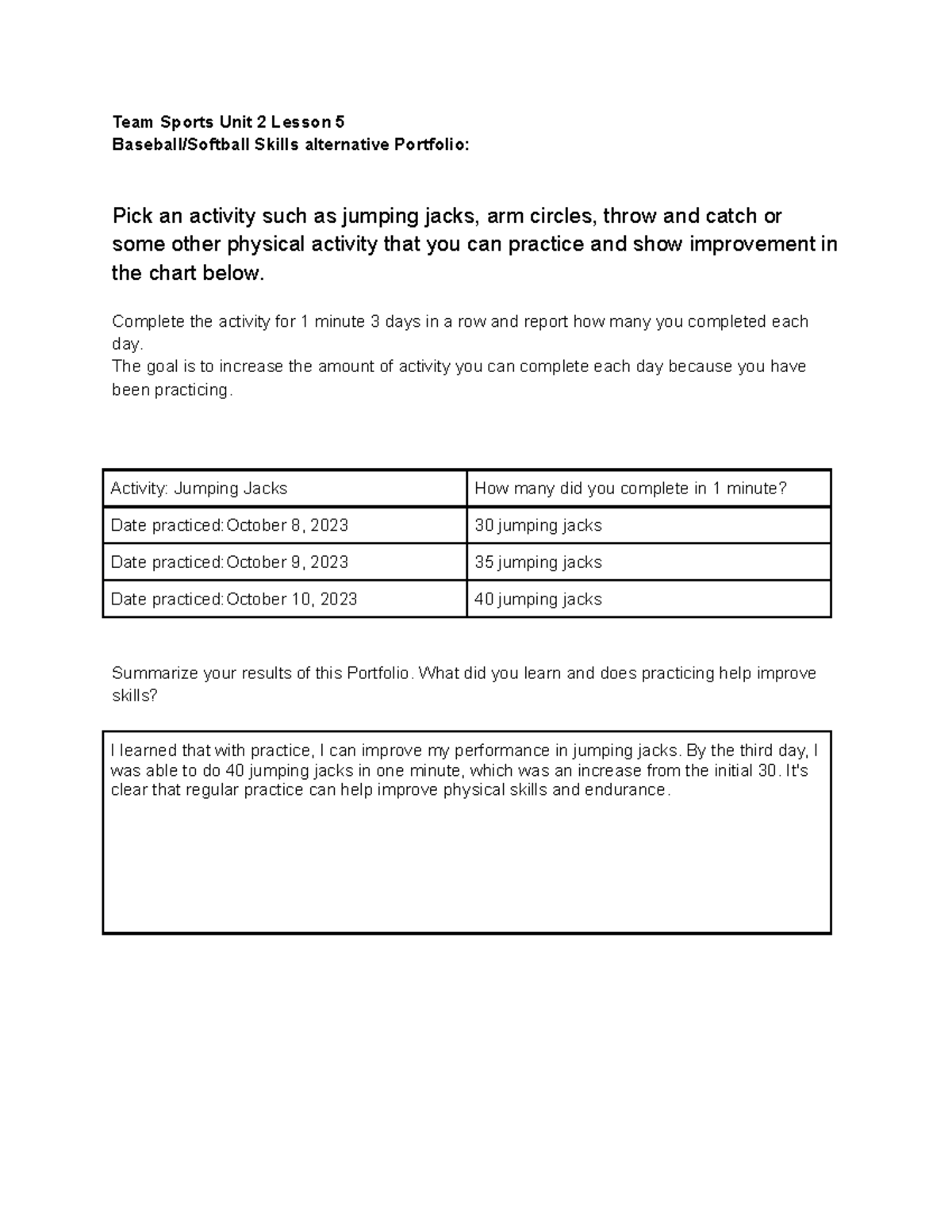 Unit 2 Lesson 5 Team Sports ALT - Team Sports Unit 2 Lesson 5 Baseball ...