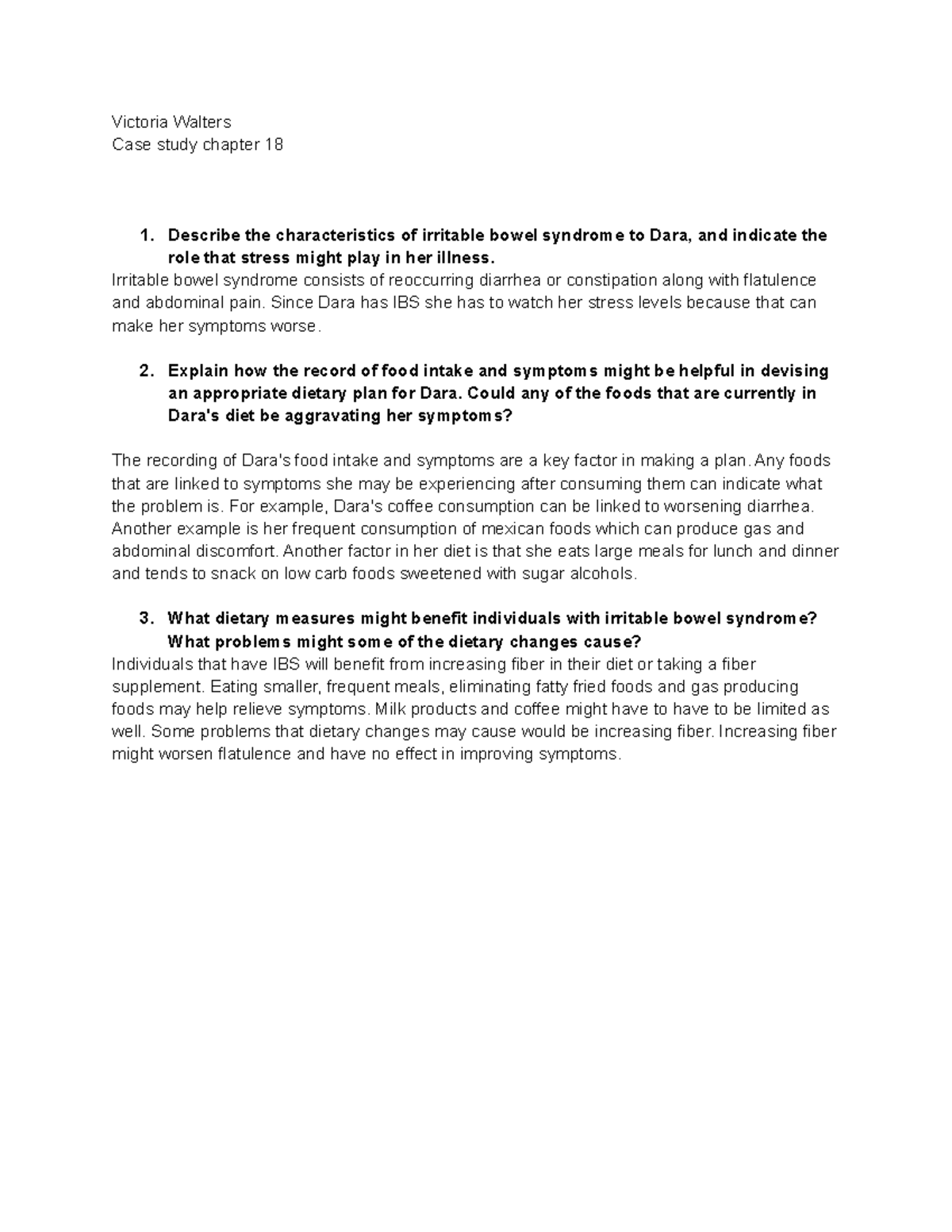 Case study chapter 18 - Victoria Walters Case study chapter 18 1 ...