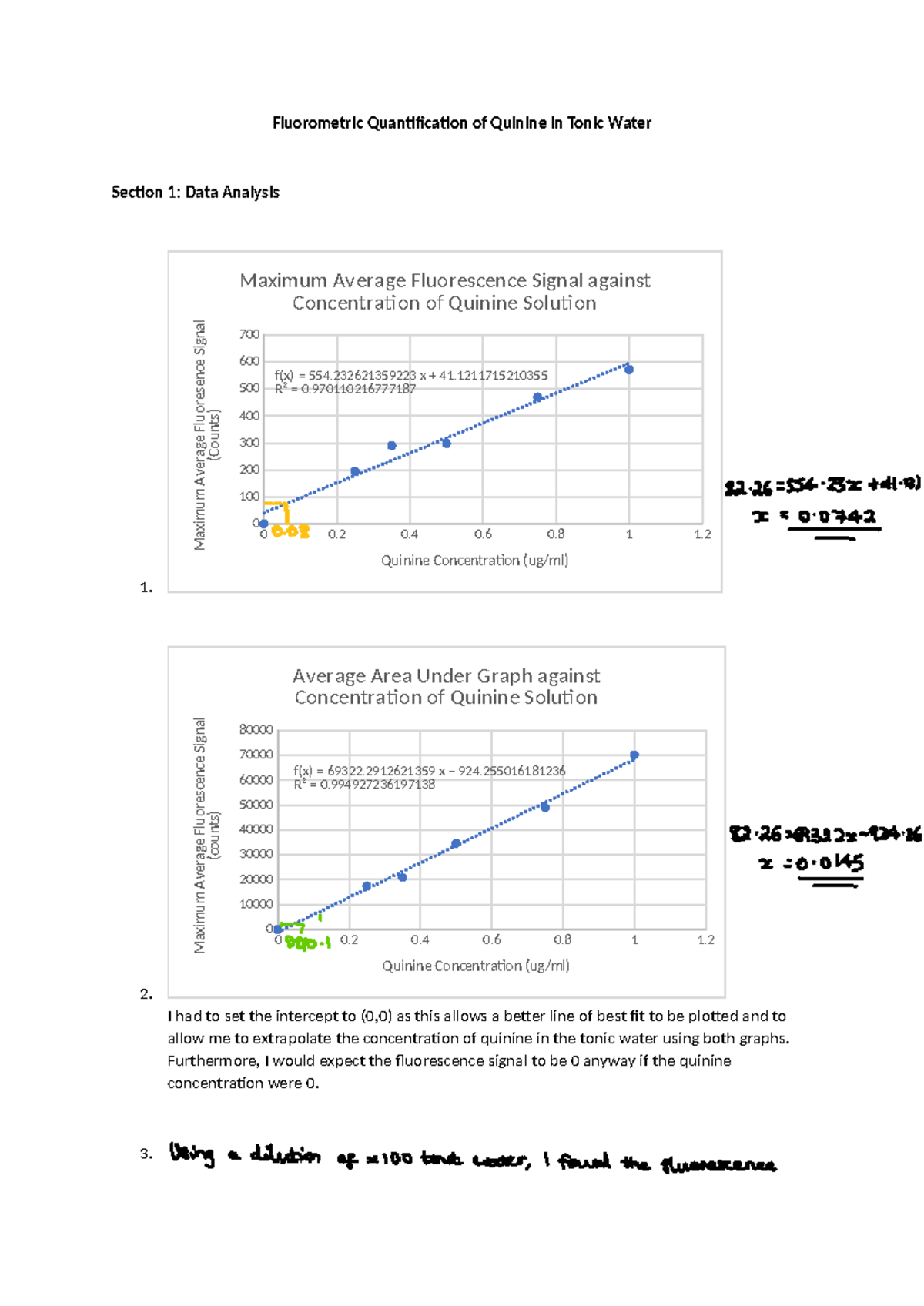 Fluorometric Quantification of Quinine in Tonic Water - 0 0 0 0 0 1 1 ...