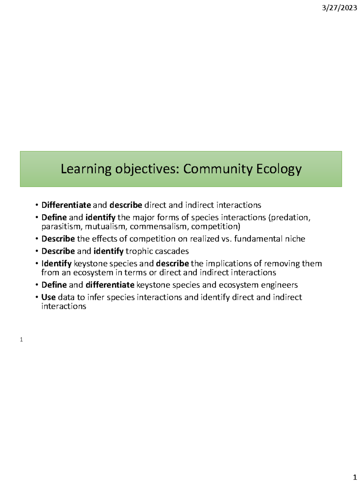 Before - Community and Ecology and how they are related - Learning ...