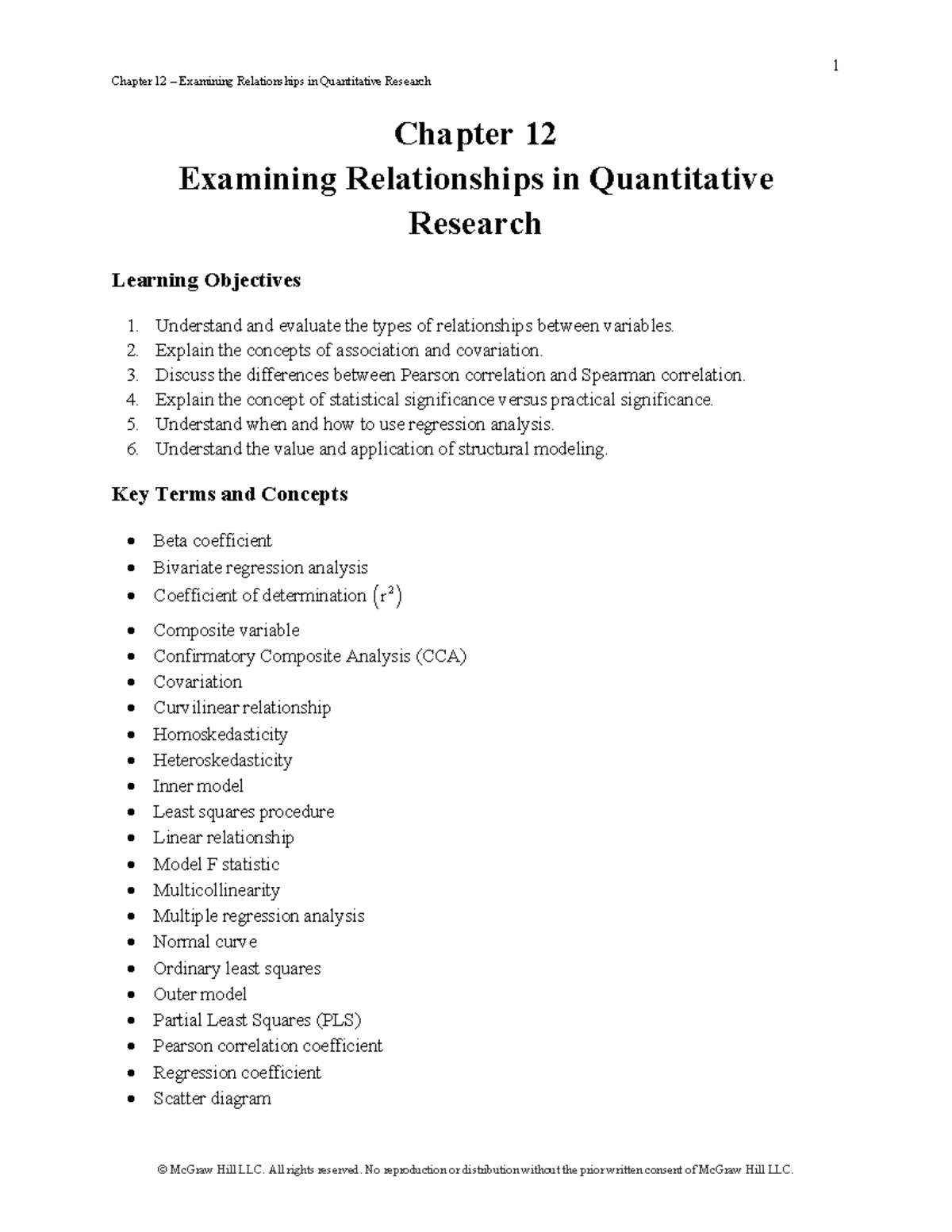 Chapter 12 Examining Relationships in Quantitative Research - Chapter ...