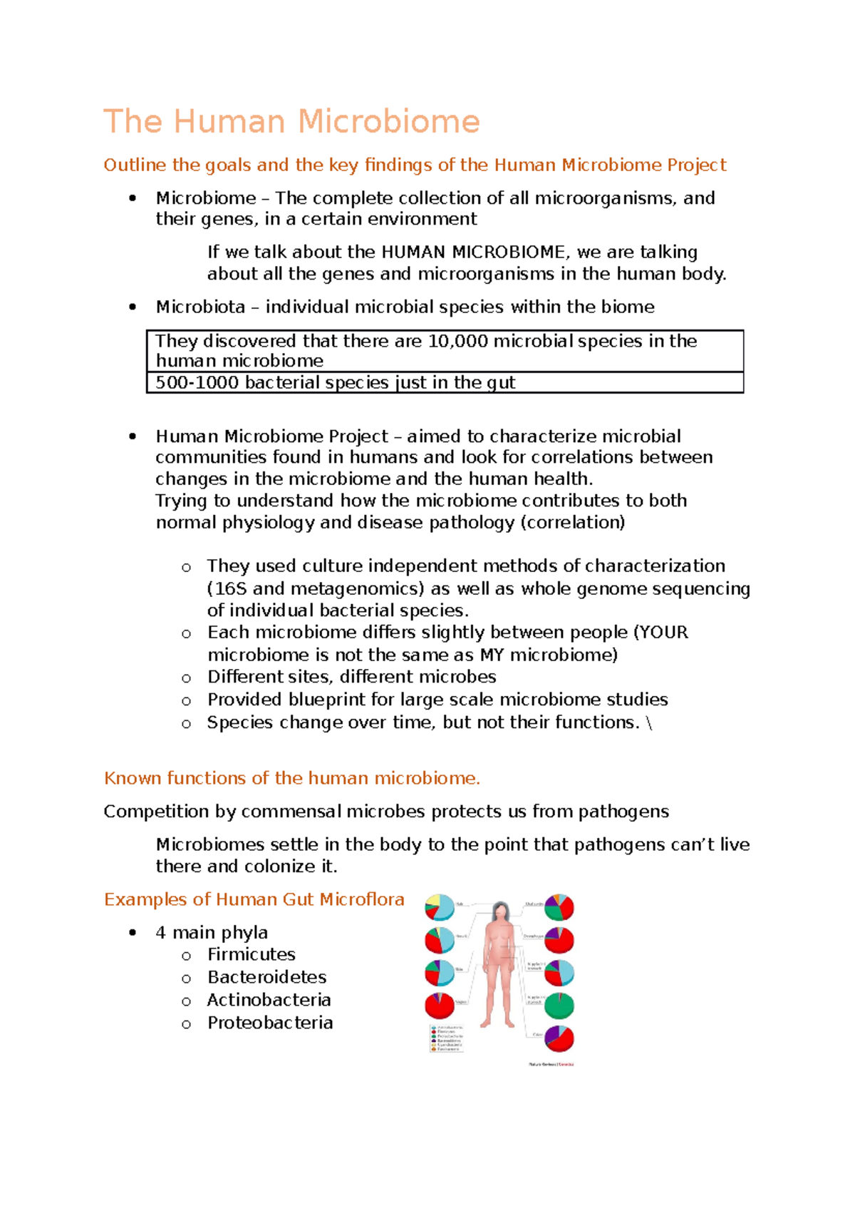 L30 Human Microbiome - The Human Microbiome Outline the goals and the ...