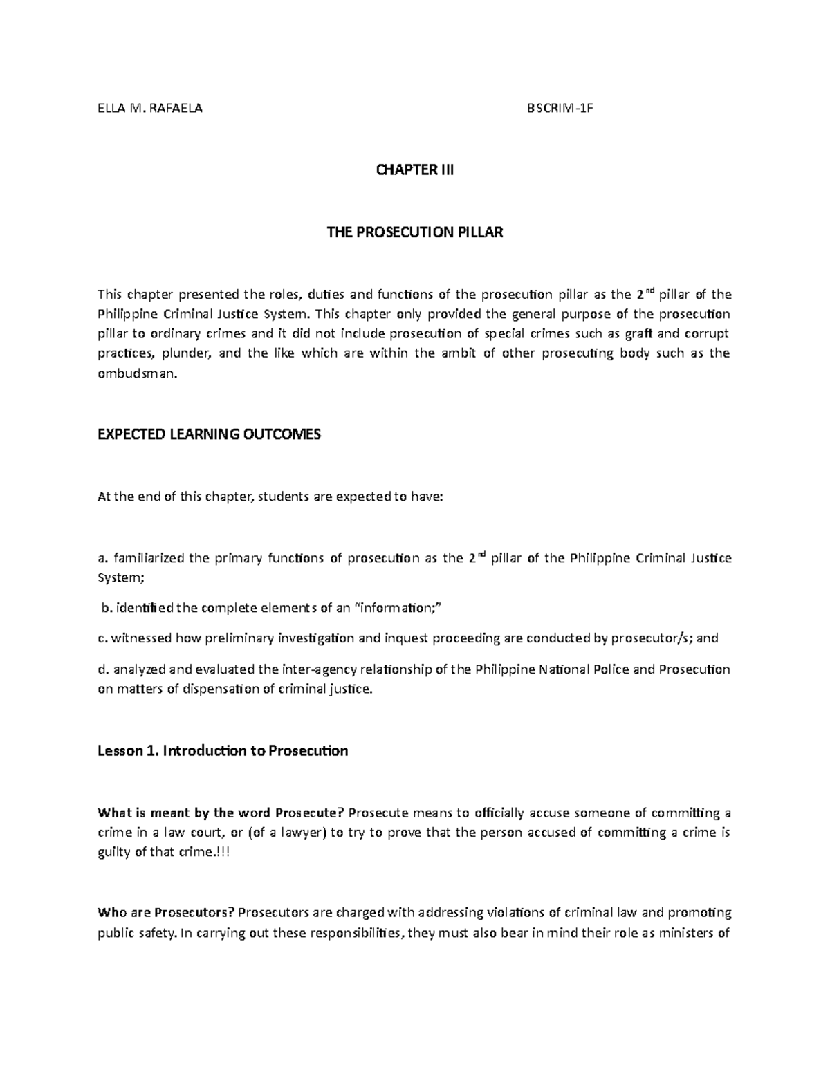 ELLA Rafaela (Chapter-III) - ELLA M. RAFAELA BSCRIM-1F CHAPTER III THE ...
