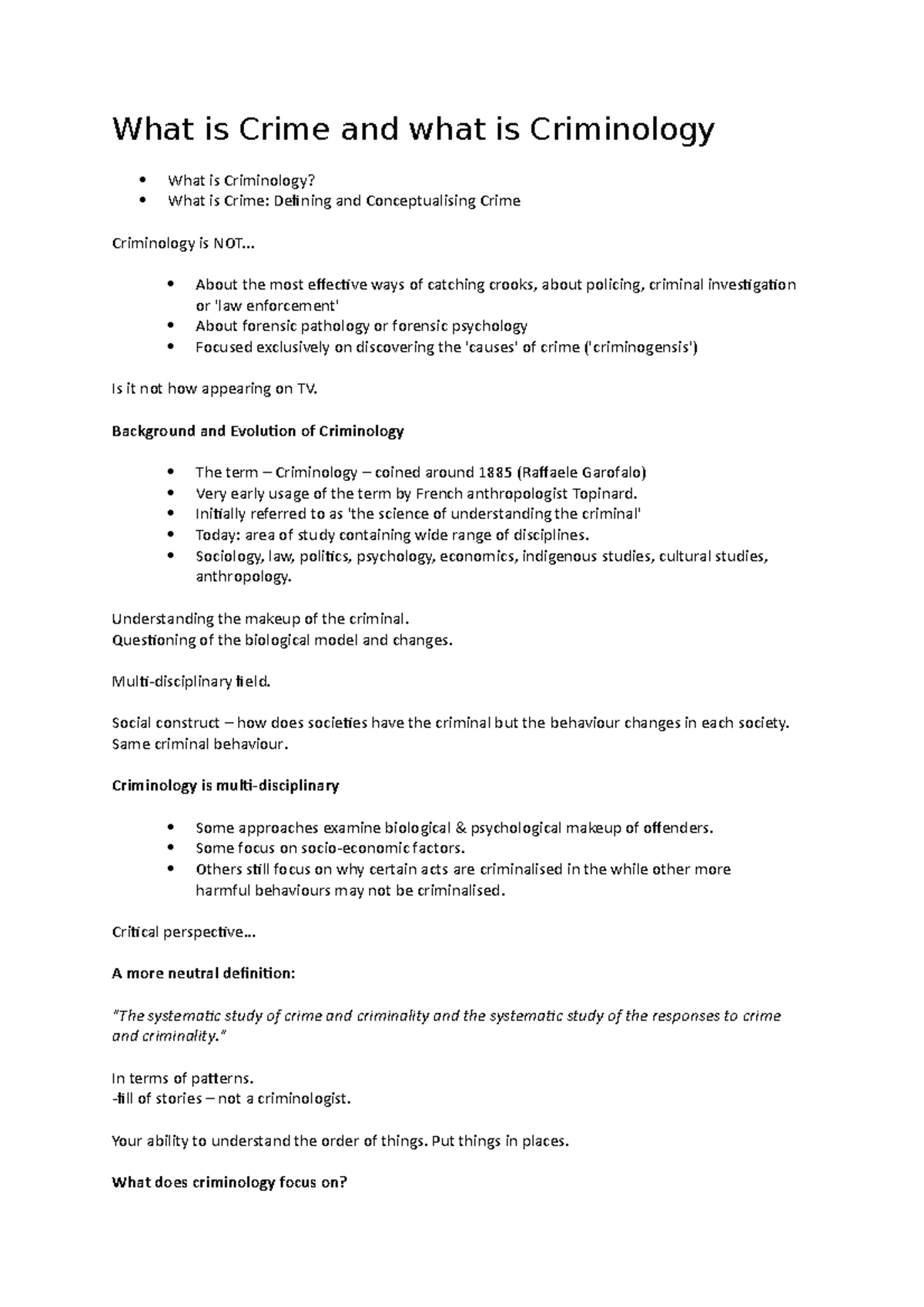 What is Crime and what is Criminology - .. About the most effective ...