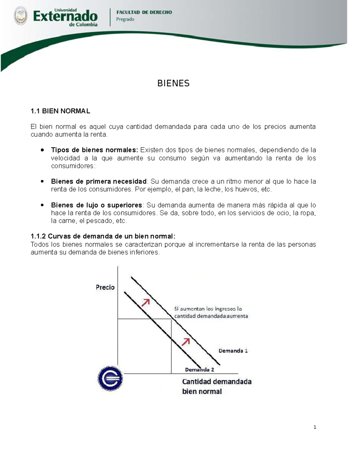Economía bienes - BIENES 1 BIEN NORMAL El bien normal es aquel cuya ...