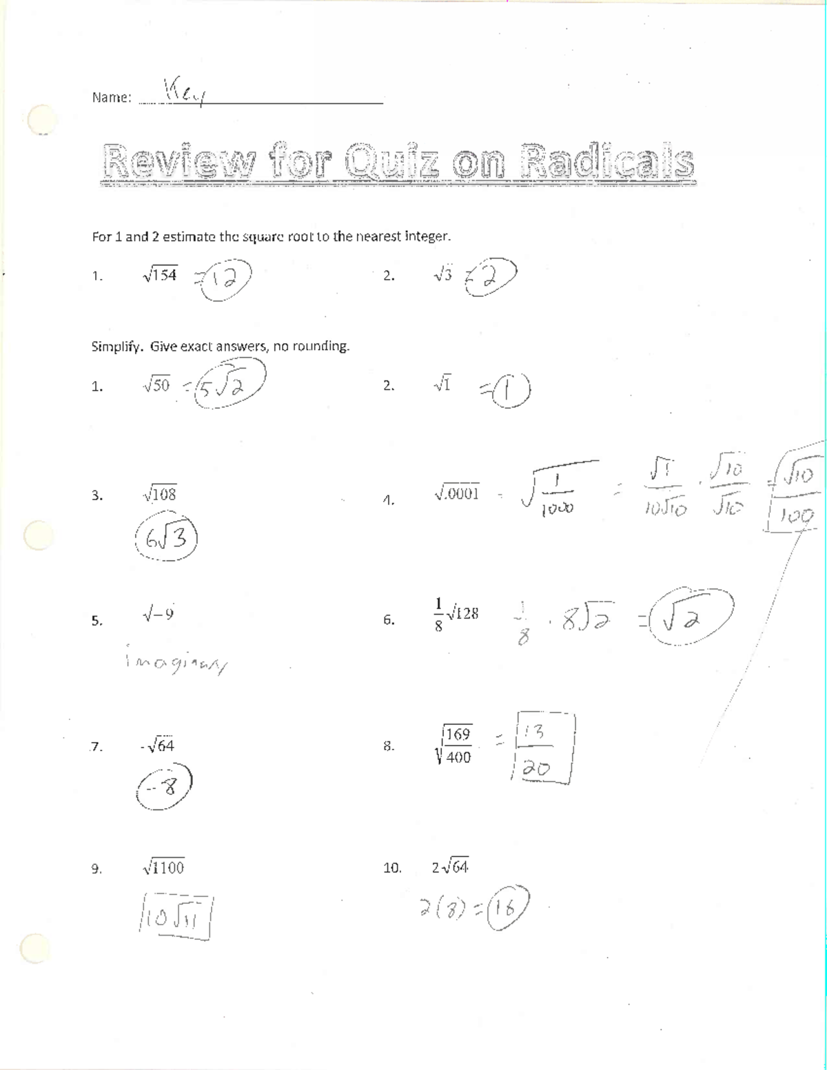 Radicals notes and ws answer keys - ECON 5040 - Studocu
