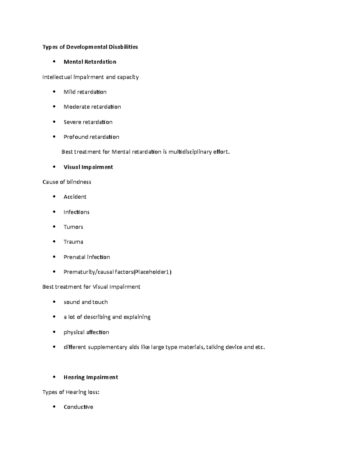 Types of Developmental Disabilities - Visual Impairment Cause of ...