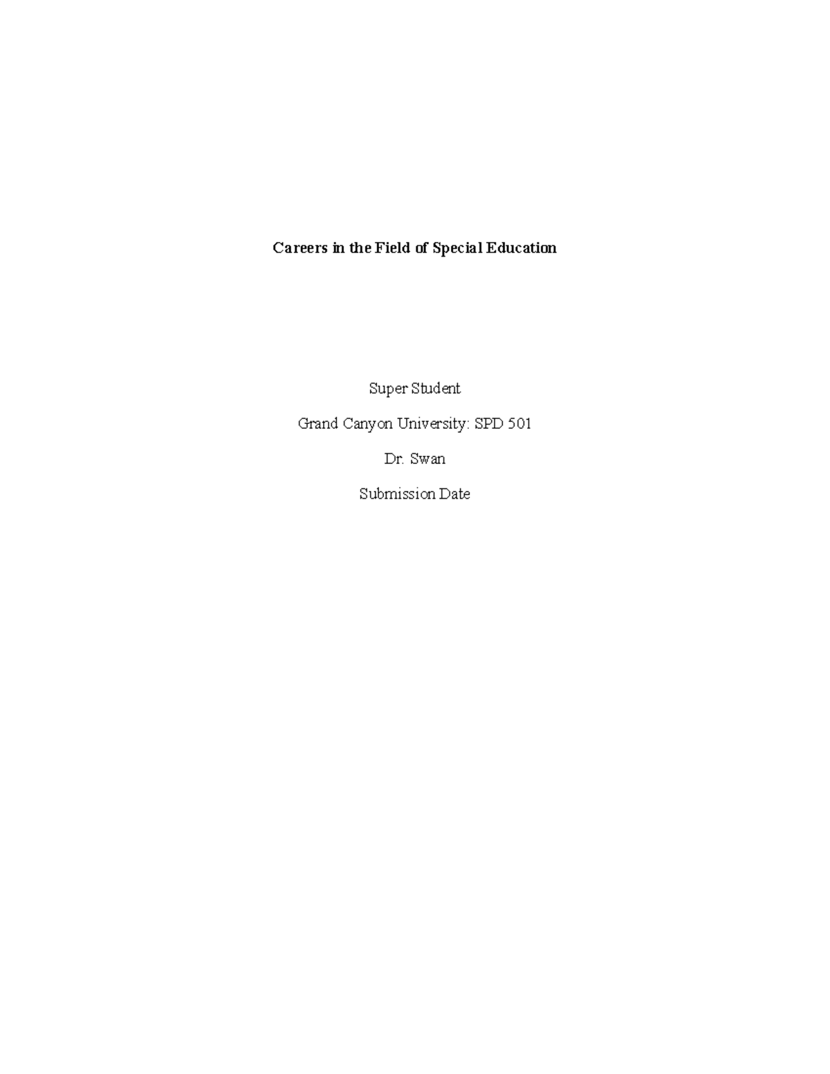 Topic 4 Essay- Carpenter - Careers in the Field of Special Education ...