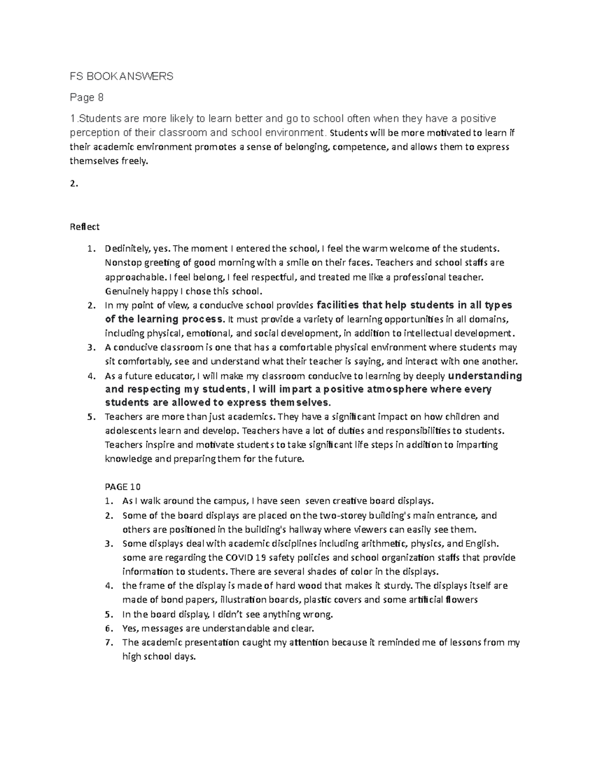 FS BOOK Answers - this is helpful - FS BOOK ANSWERS Page 8 1 are more ...