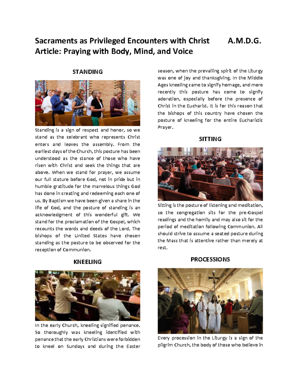 Postures at Mass - Sacraments pdf with answers to the Gizmo ...