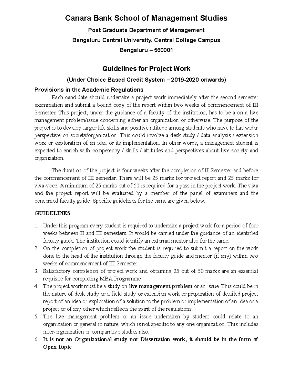 Project Guidelines 2019-2020 - Bachelor of computer applications - Studocu