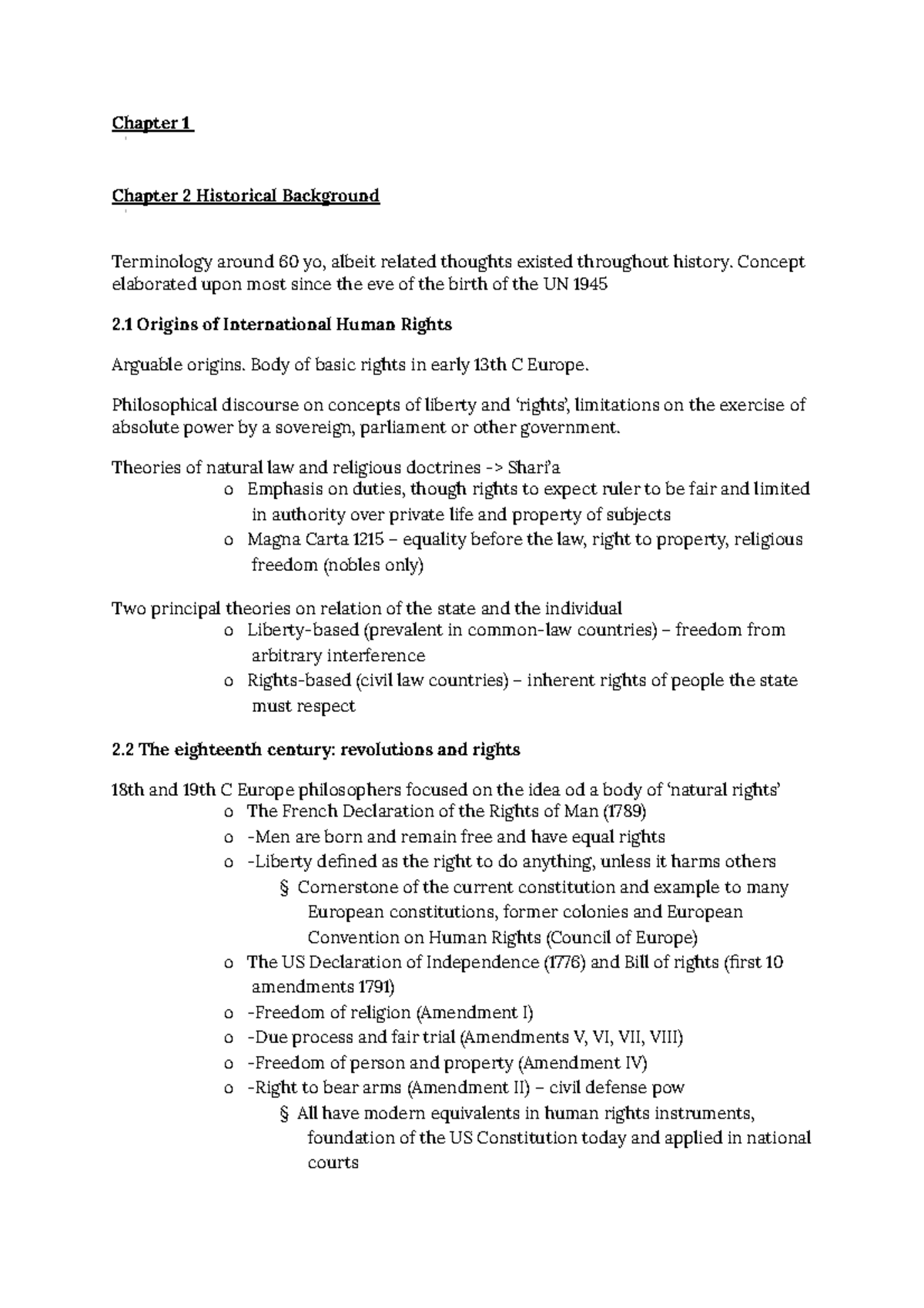 Textbook on International Human Rights - Chapter 1 Chapter 2 Historical ...