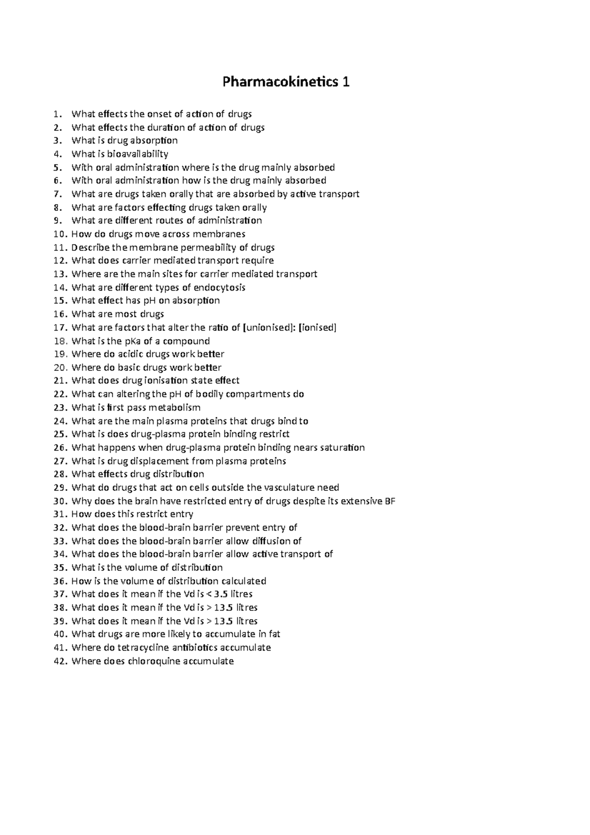 Pharmacokinetics 1 - Barry Boland - Pharmacokinetics 1 What effects the ...