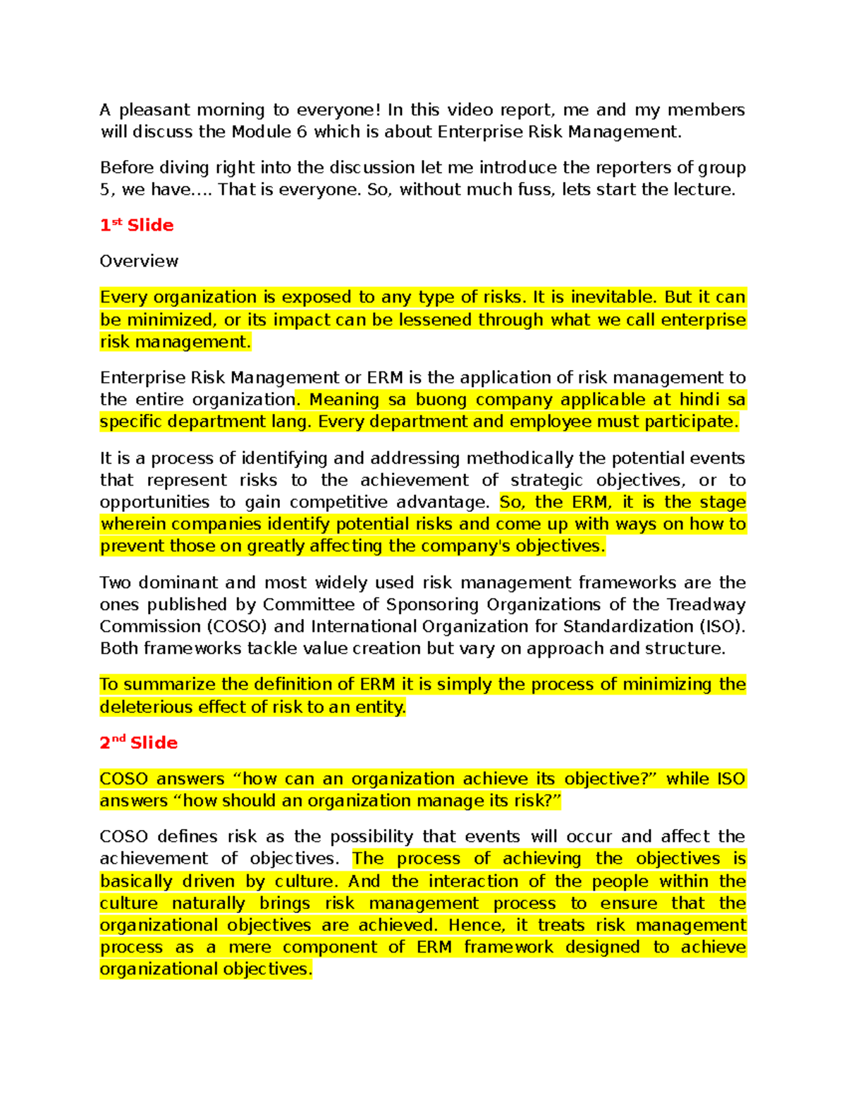 Script FOR Govethics - Government Ethics - A pleasant morning to ...