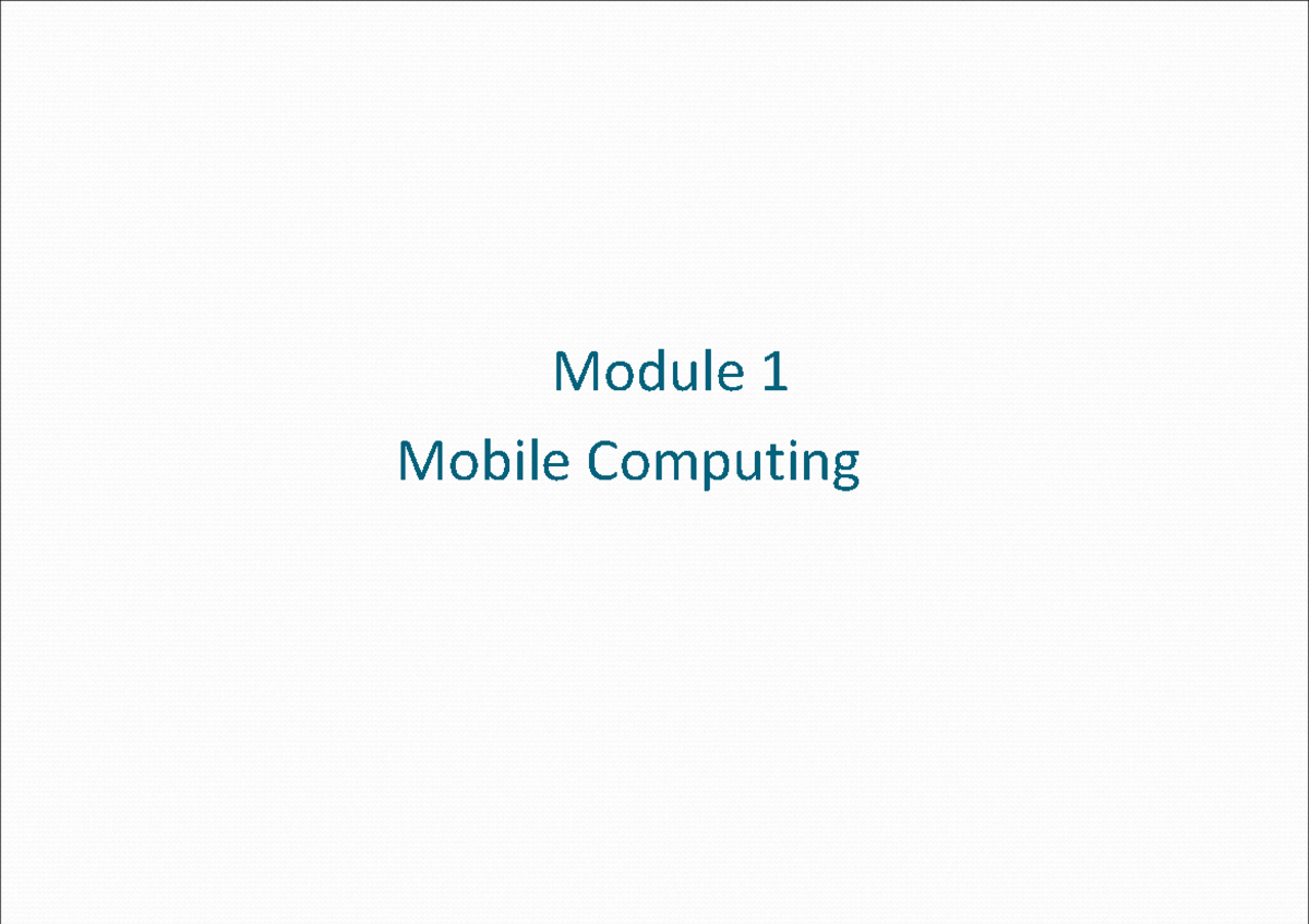 Mobile computing - KTU - Studocu