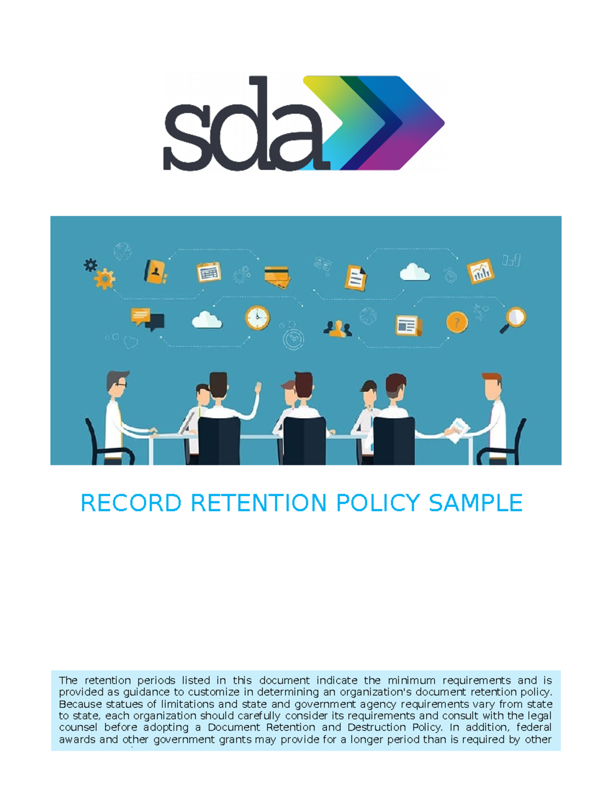 SDA Sample Retention Policy - RECORD RETENTION POLICY SAMPLE The ...