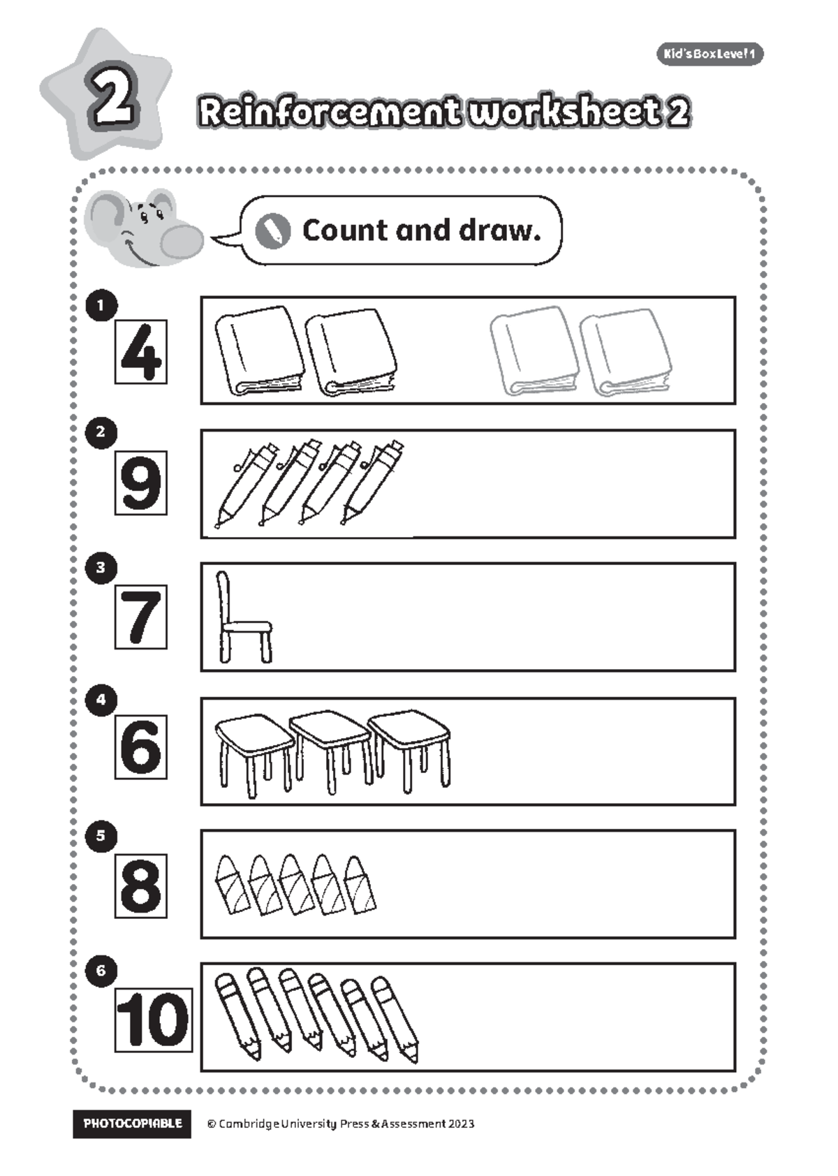 Kids Box Level 1 Unit2 Reinforcement worksheet 2 - Curso de ingles ...