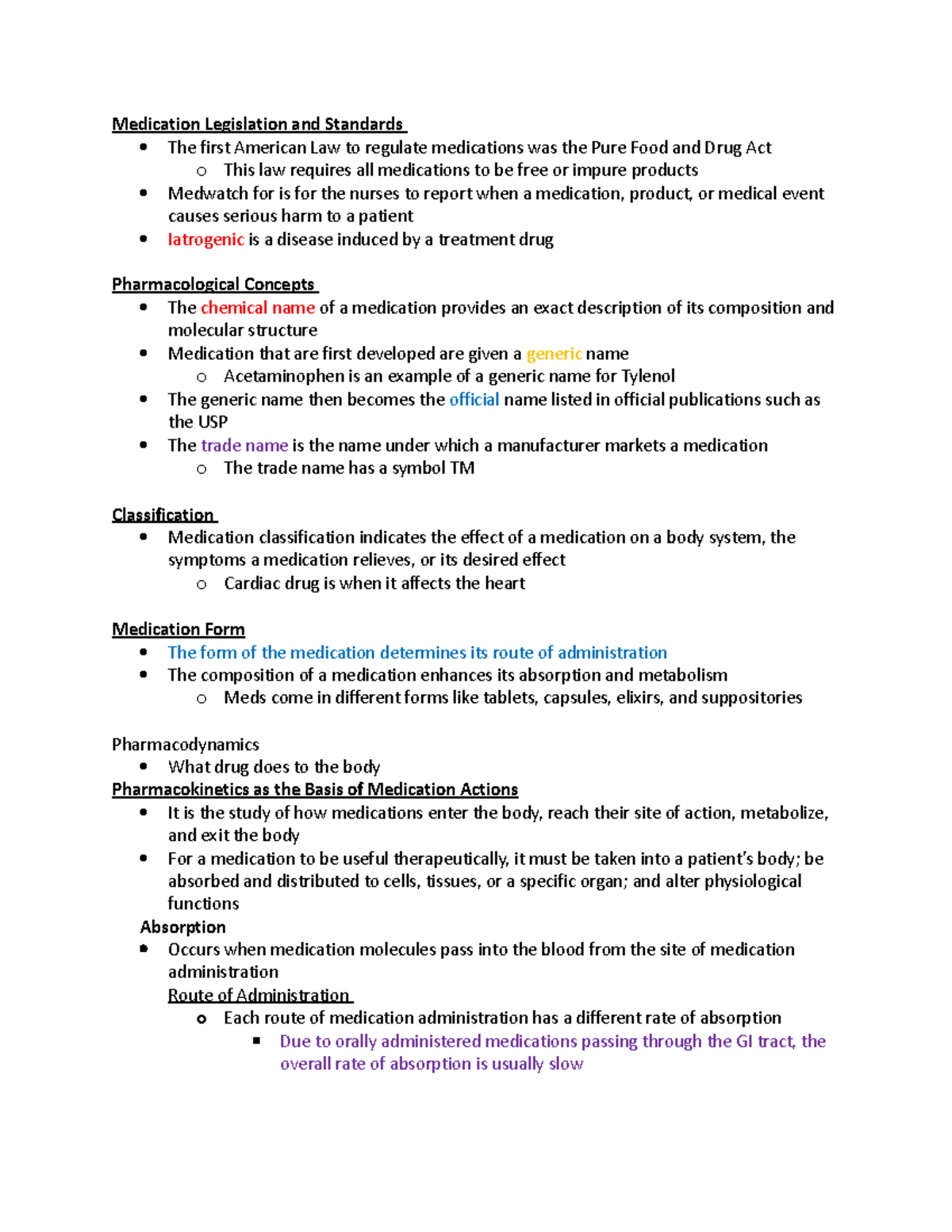 Chapter 31- Medication Administration - Medication Legislation and ...