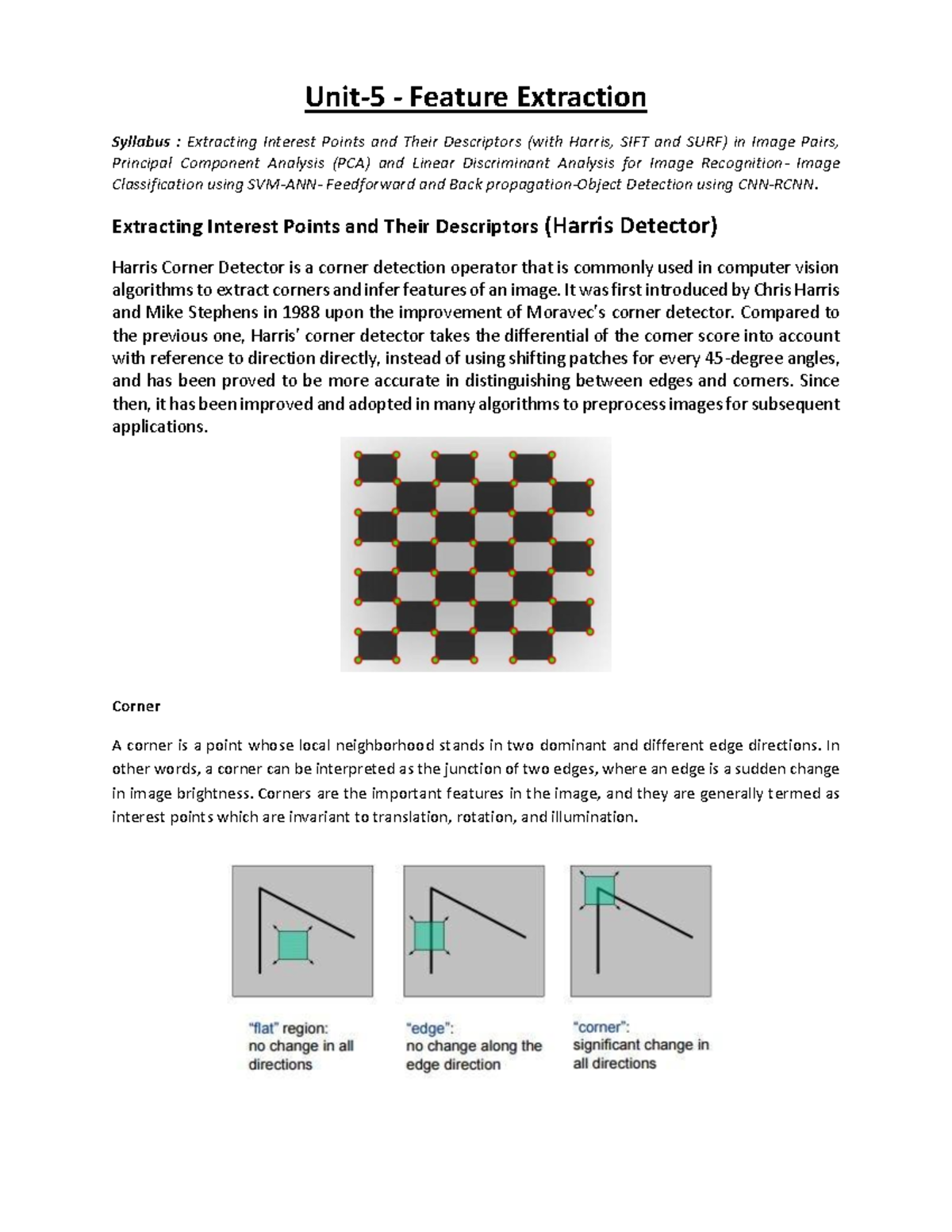 Unit 5 DIP - its helpful - Unit- 5 - Feature Extraction Syllabus ...